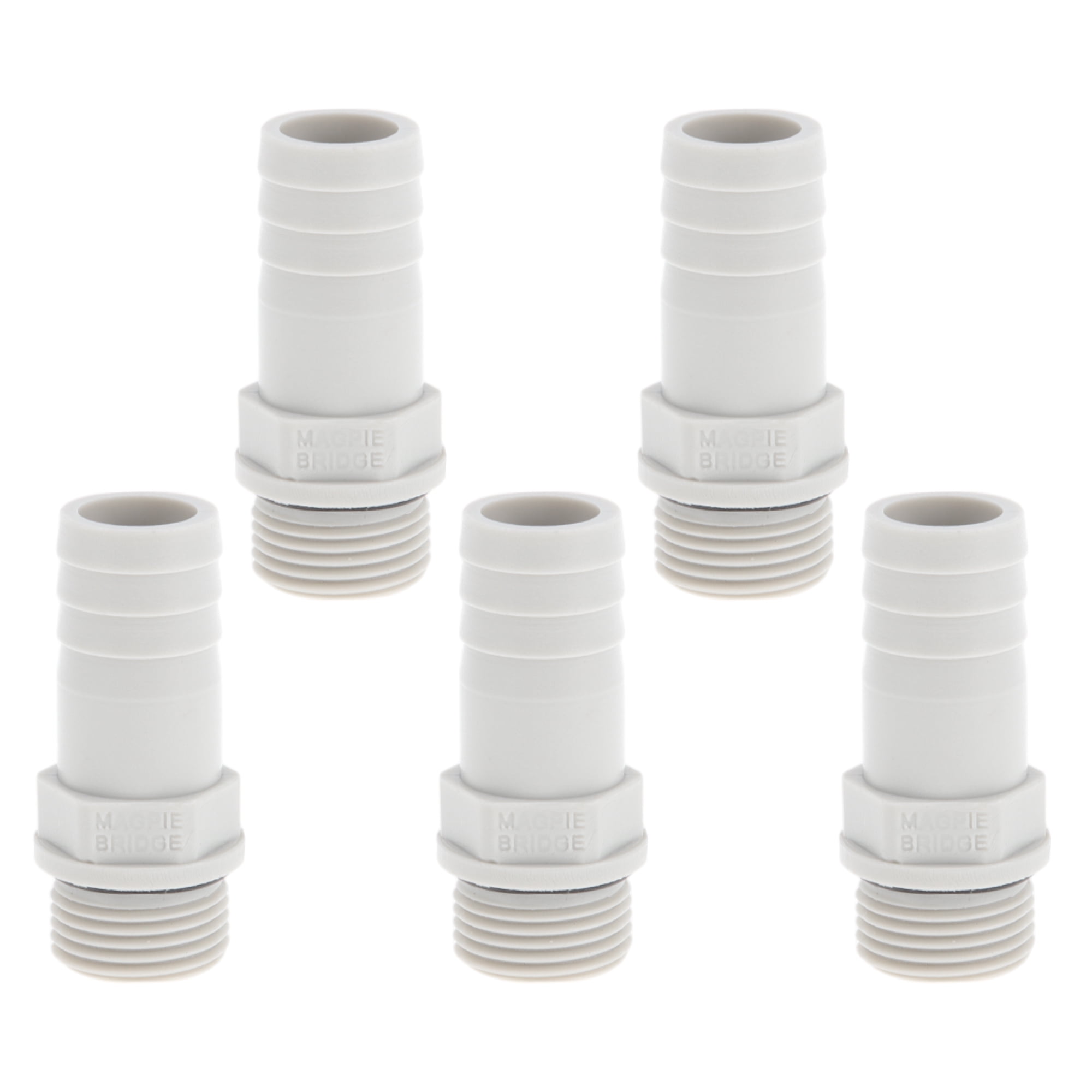 Unique Bargains Plastic Hose Barb Fitting 35/64" 3/8"G Male Thread ...