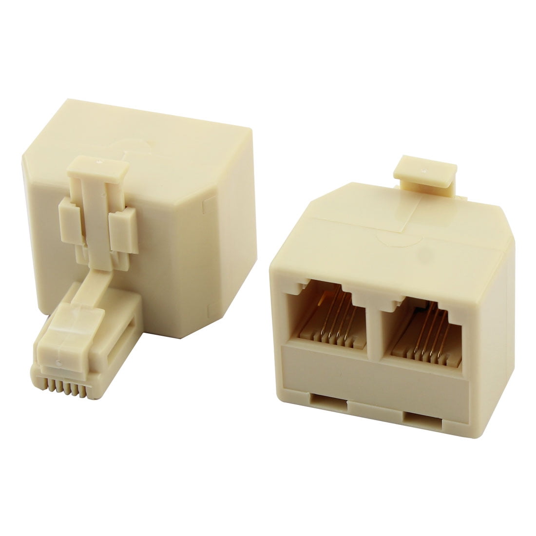 Unique Bargains Plastic Telephone RJ11 1 Male to 2 Female Adapter ...