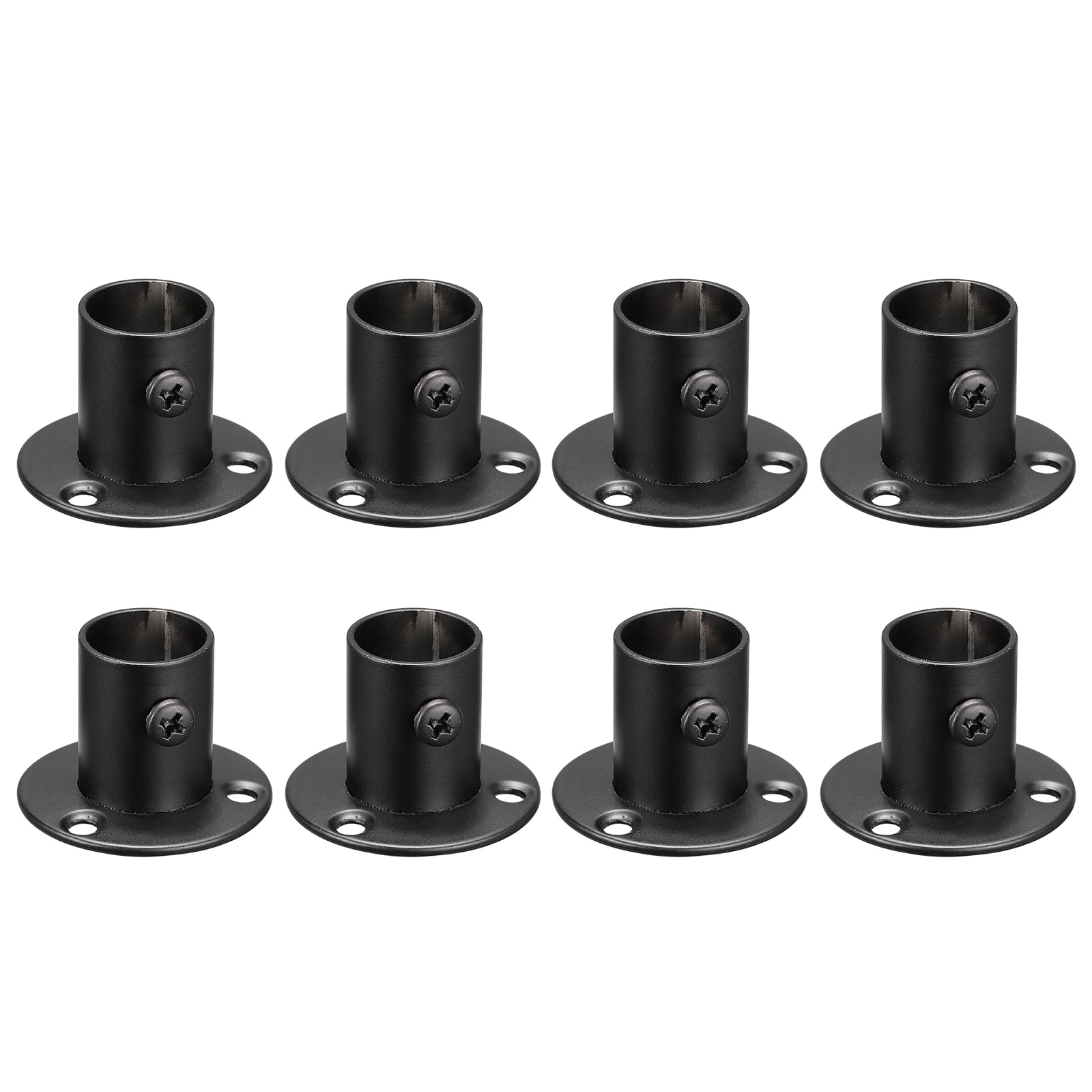 Unique Bargains Pole Sockets Flange Rod Holder Bracket Support Black 0. ...