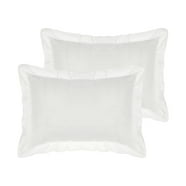 HIG Set of 2 Vintage Ruffle Pillow Shams, 100% Microfiber, Ivory, 20 x ...