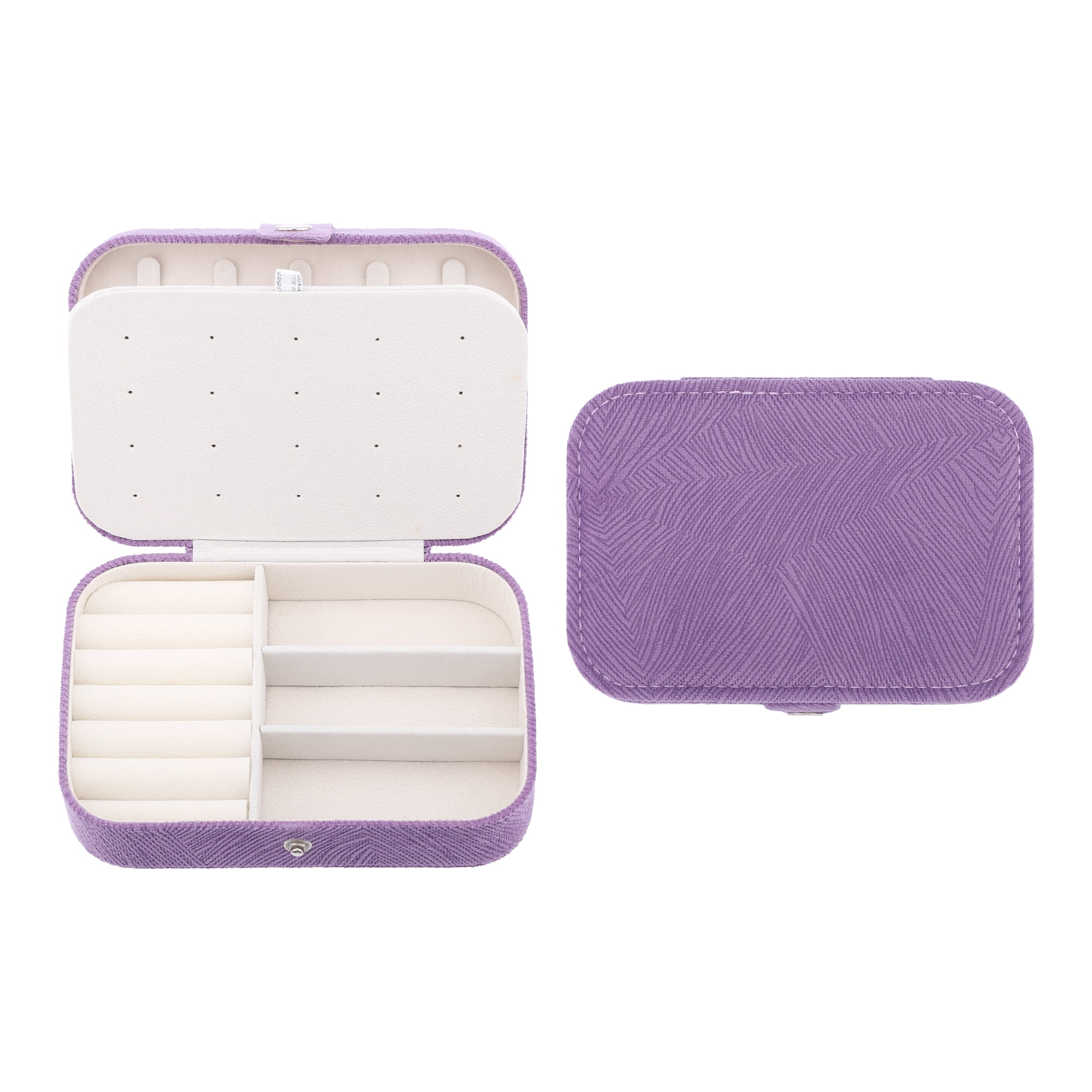 Unique Bargains Portable Velvet Jewelry Box Organizer Purple - Walmart.com