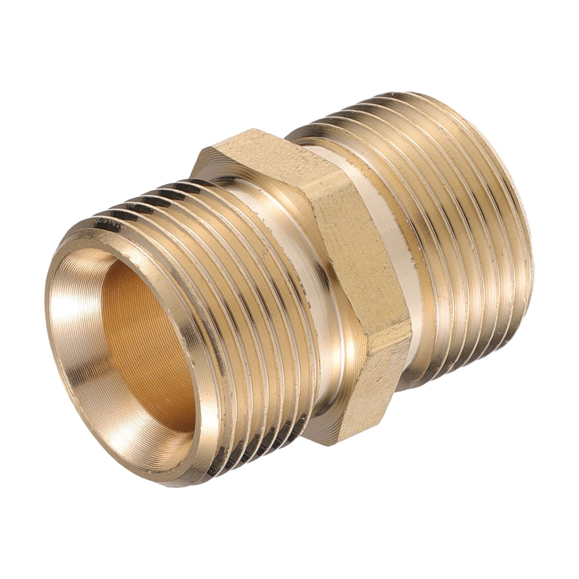 Unique Bargains Pressure Washer Connector Fitting 14mm M22x1.5 Male Adapter Brass Screw Hose ...