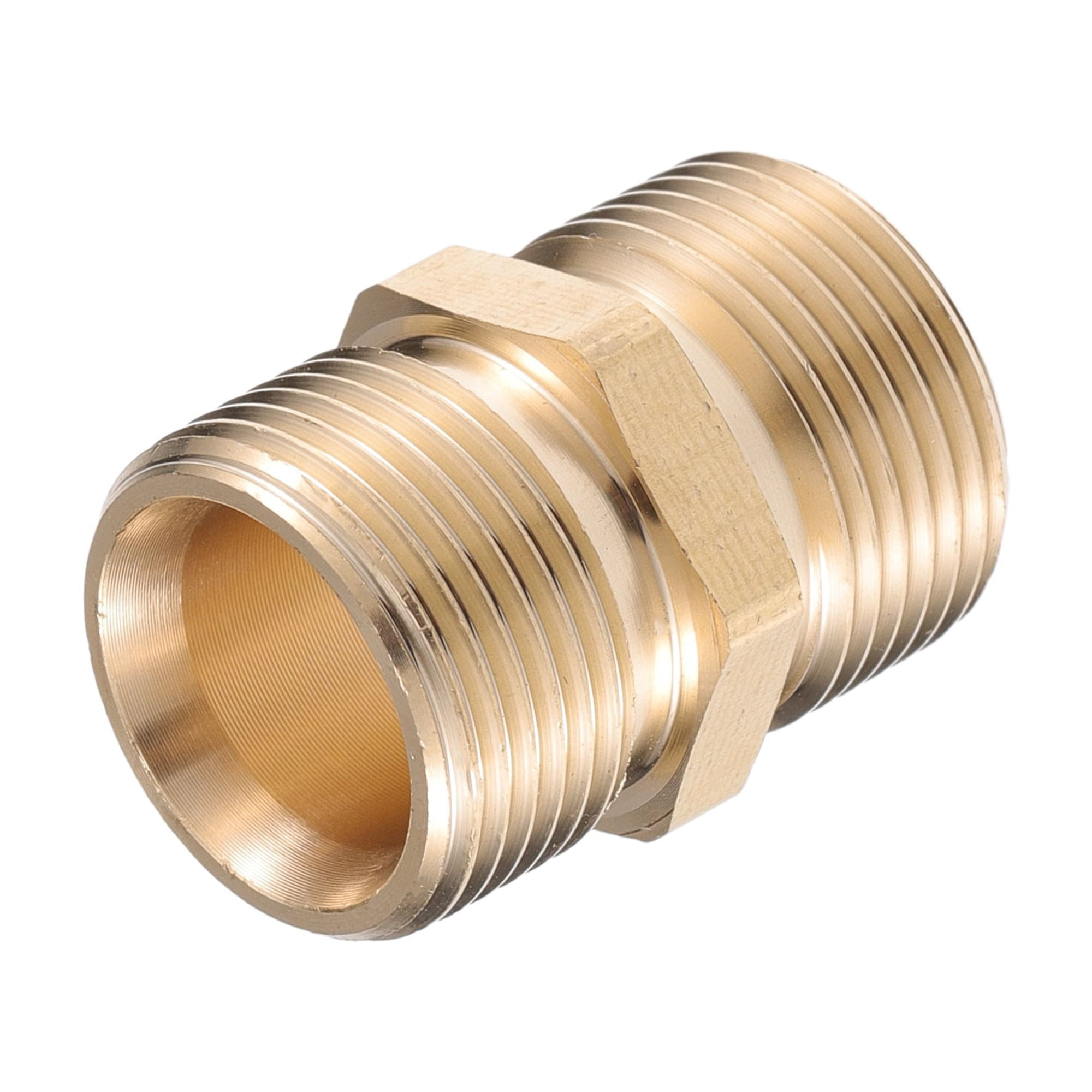 Unique Bargains Pressure Washer Connector Fitting 15mm M22x1.5 Male Adapter Brass Screw Hose ...