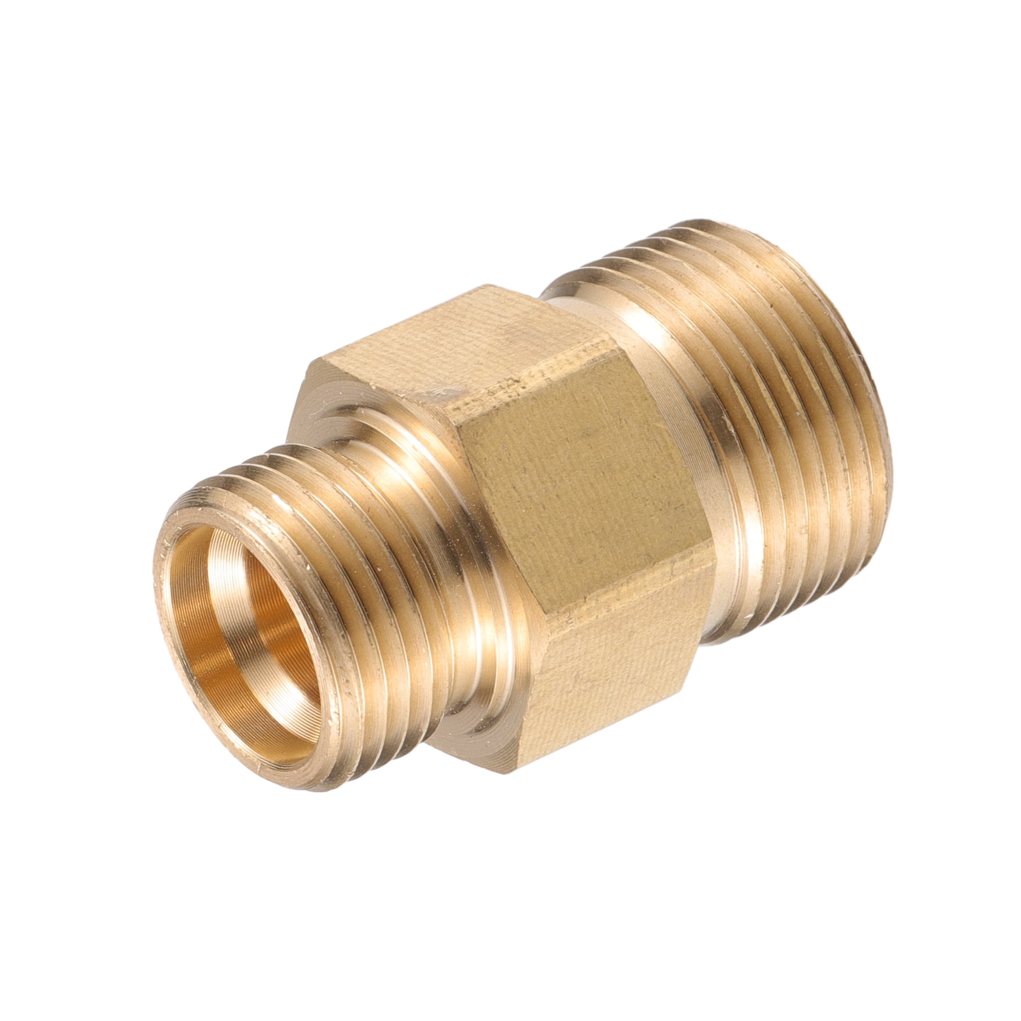 Unique Bargains Pressure Washer Connector Fitting M18x1.5 to M22x1.5 Male Adapter Brass Hose ...