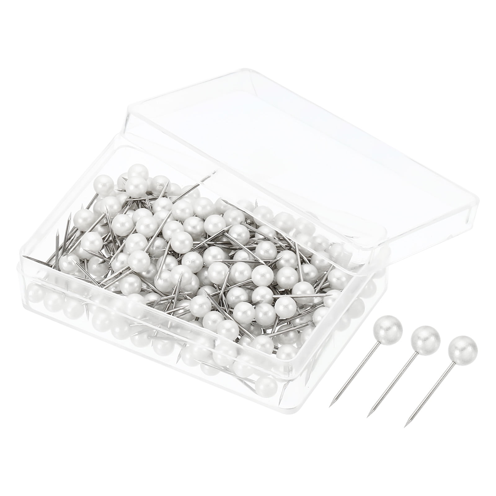 Unique Bargains Push Pins, Round Head Map Tacks Thumb Steel Point Pearl ...