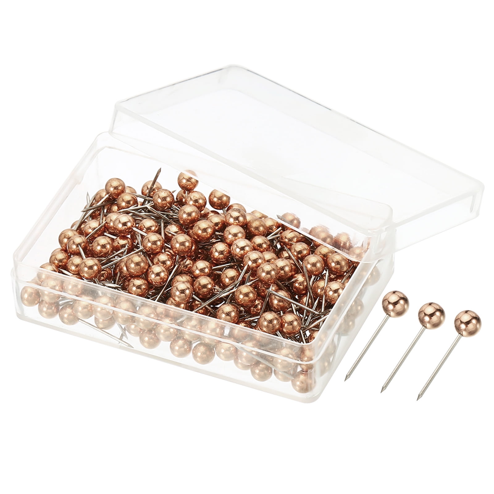 Unique Bargains Push Pins, Round Head Map Tacks Thumb Steel Point Rose ...