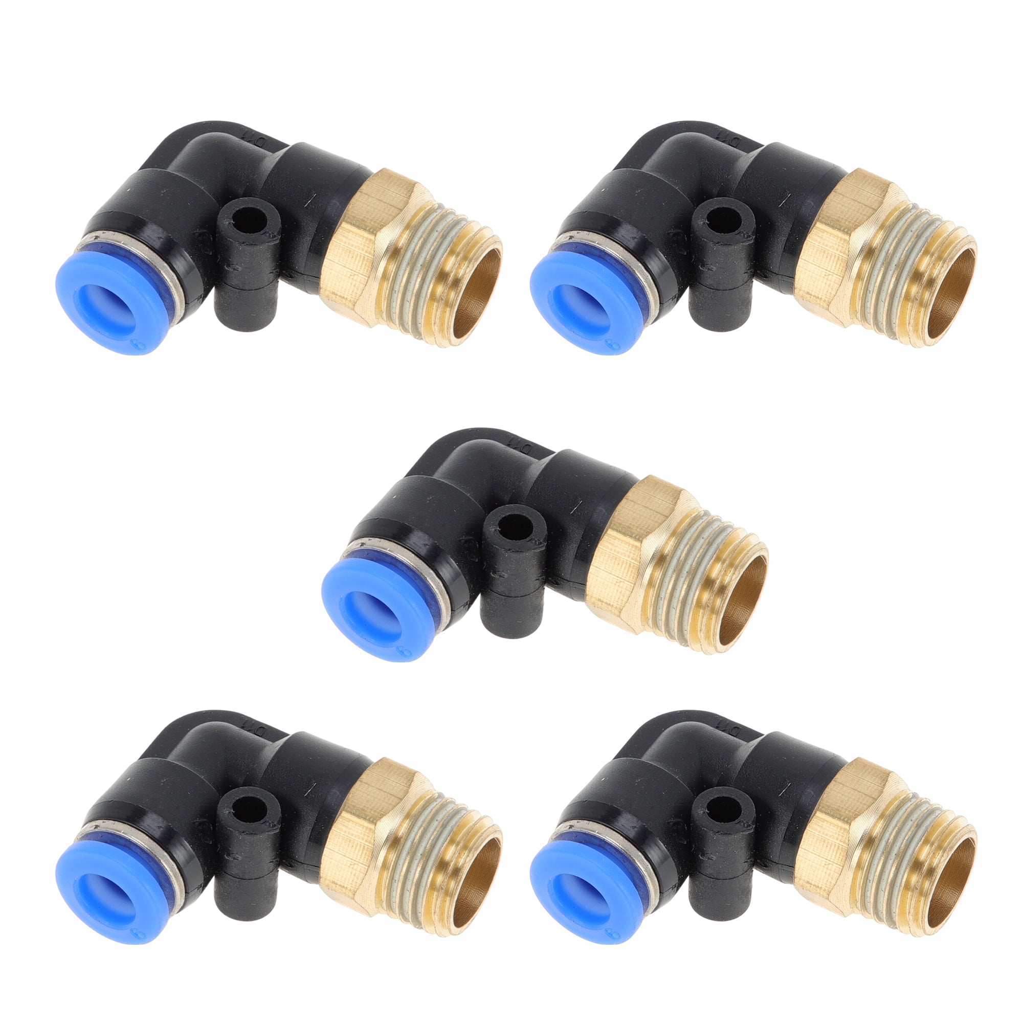 Unique Bargains Push to Connect Air Fittings 1/4" 90 Degree Air Line ...