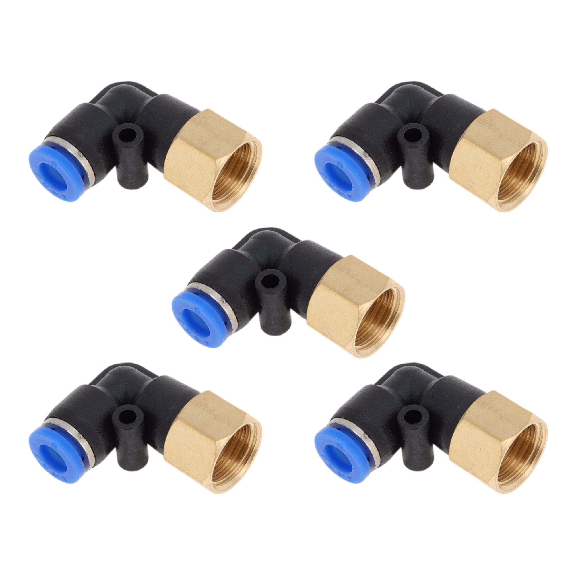 Unique Bargains Push to Connect Air Fittings 1/4" 90 Degree Female ...