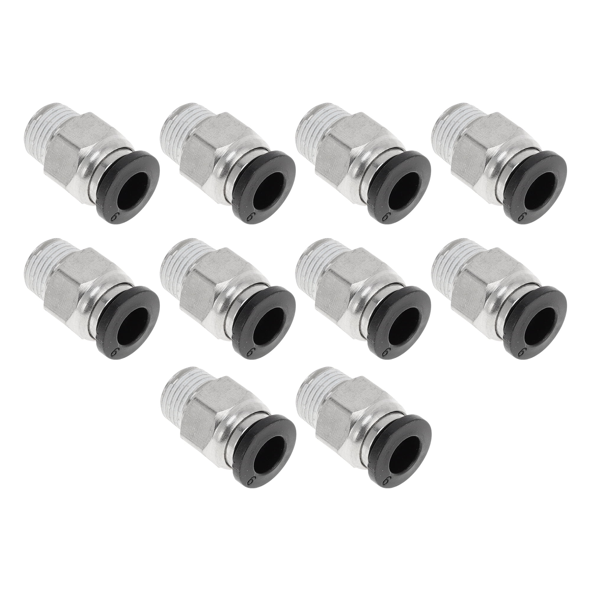 Unique Bargains Push to Connect Air Fittings 1/4" Male Thread Air Line ...