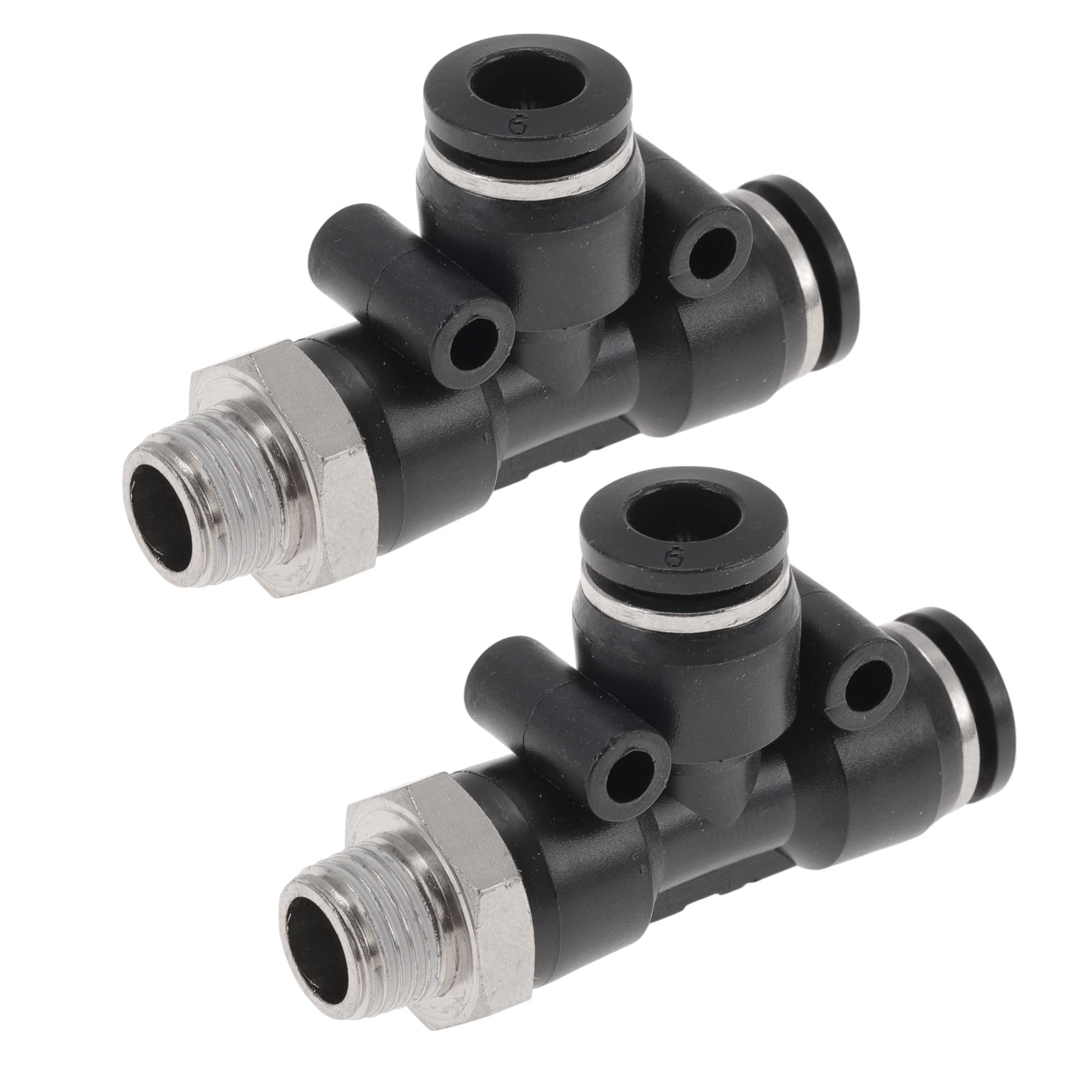 Unique Bargains Push to Connect Air Fittings 1/4" T Type Air Line Quick ...