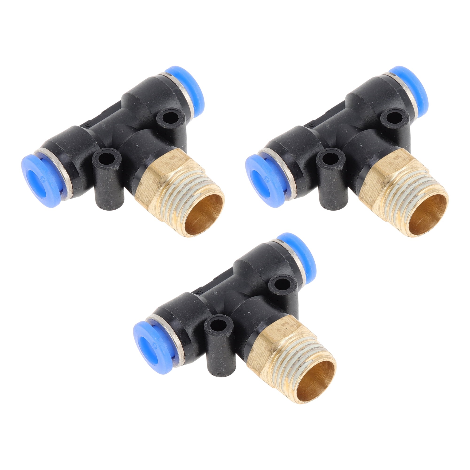 Unique Bargains Push to Connect Air Fittings 1/4" T Type Air Line Quick ...