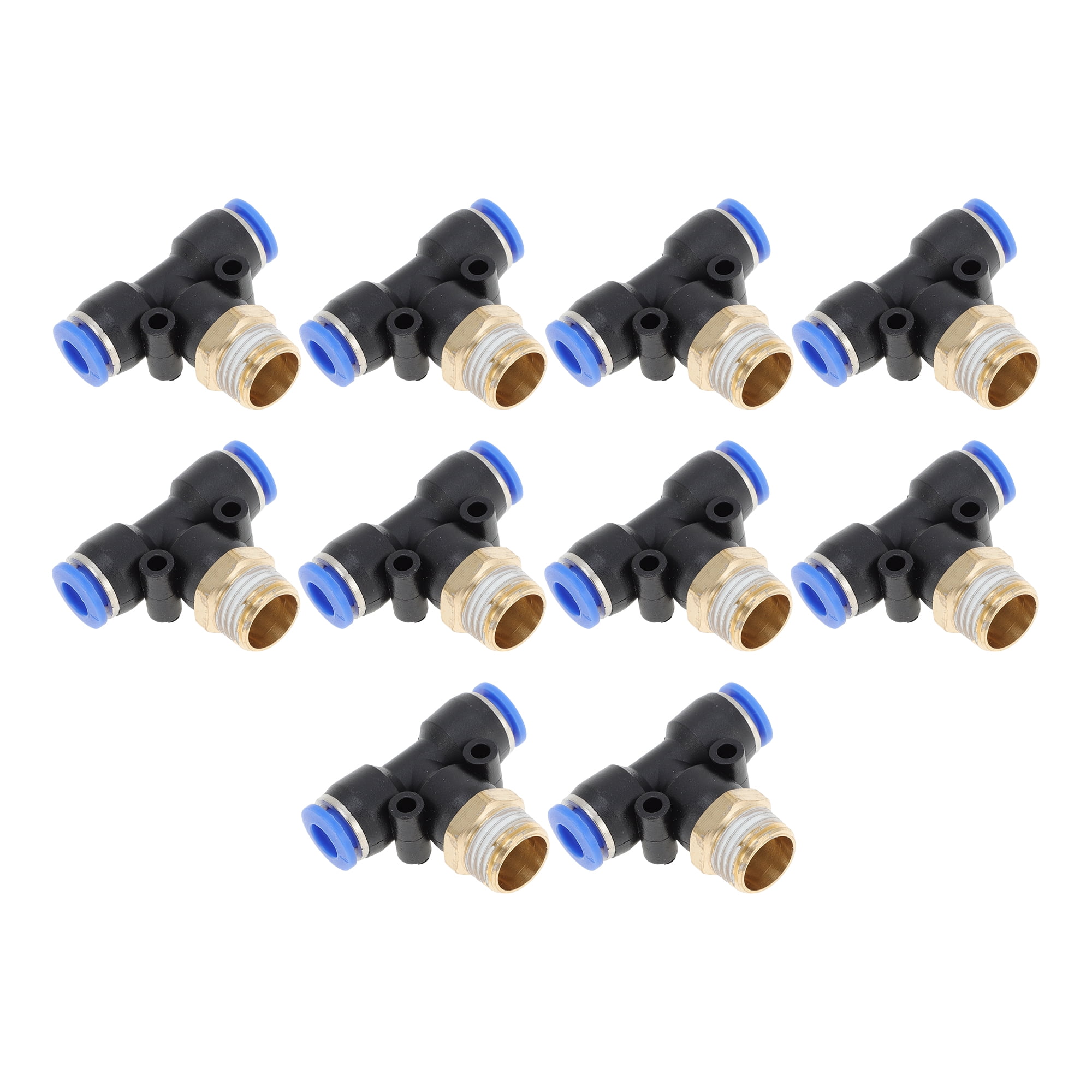 Unique Bargains Push to Connect Air Fittings 1/4" T Type Air Line Quick ...