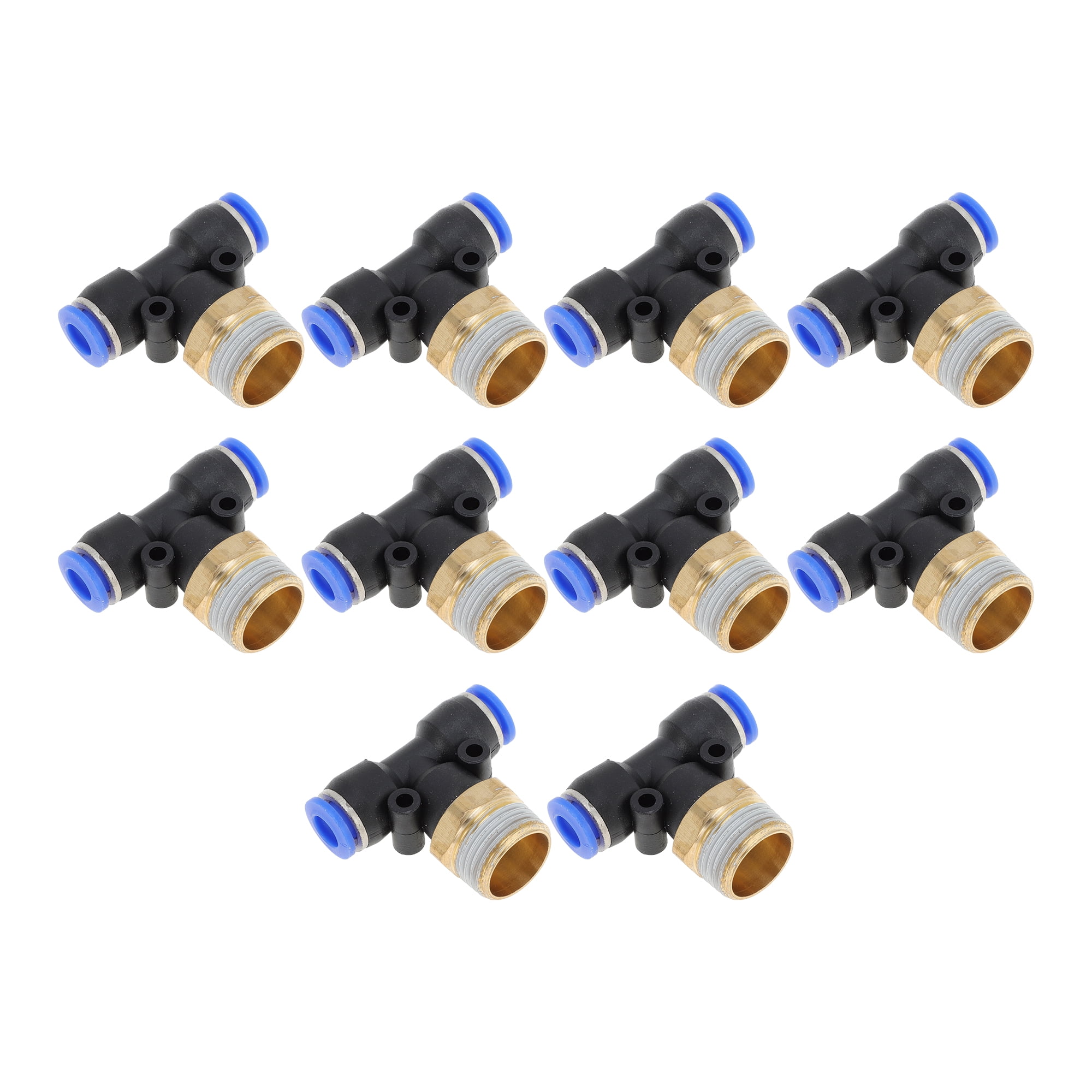 Unique Bargains Push to Connect Air Fittings 1/4" T Type Air Line Quick ...