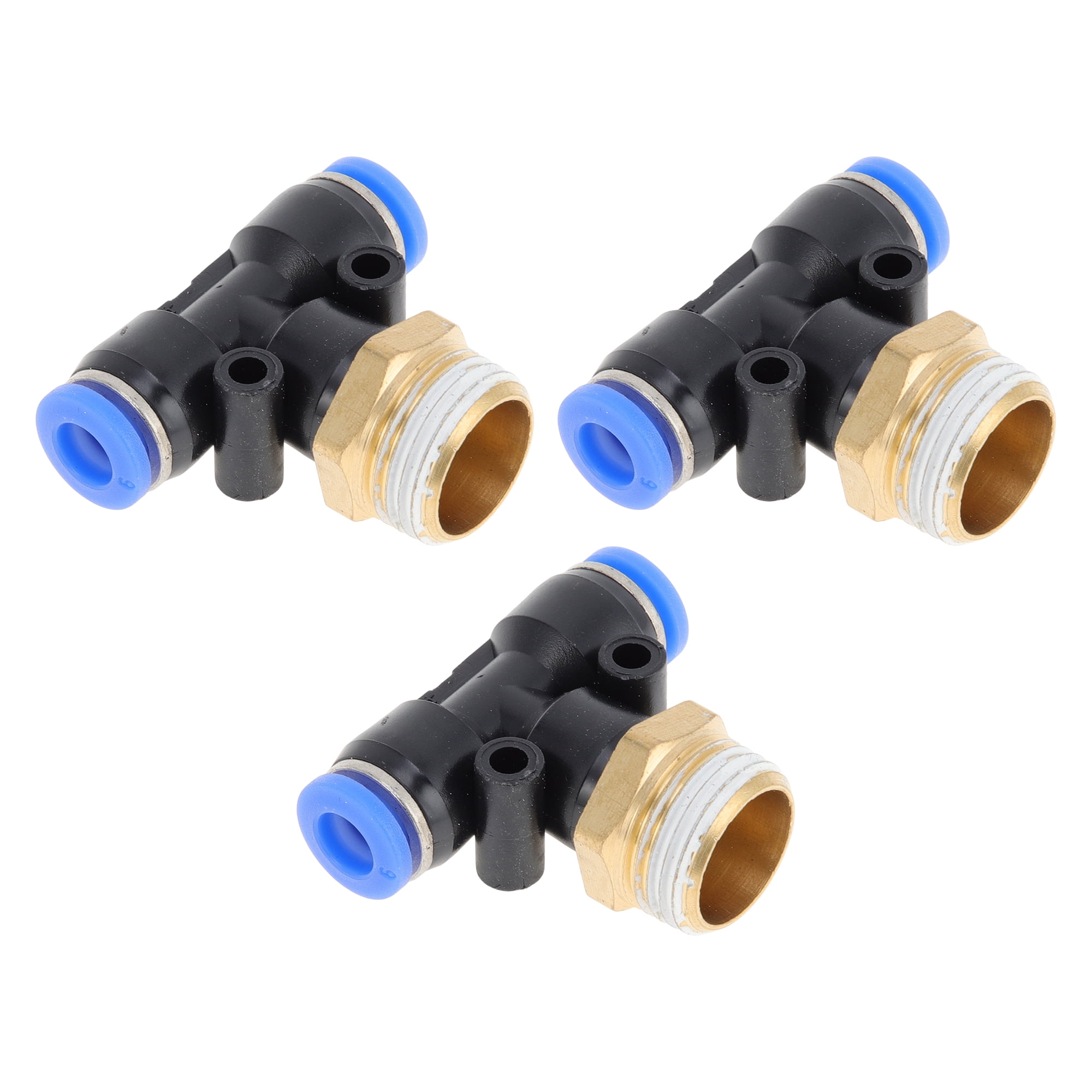 Unique Bargains Push to Connect Air Fittings 1/4" T Type Air Line Quick ...