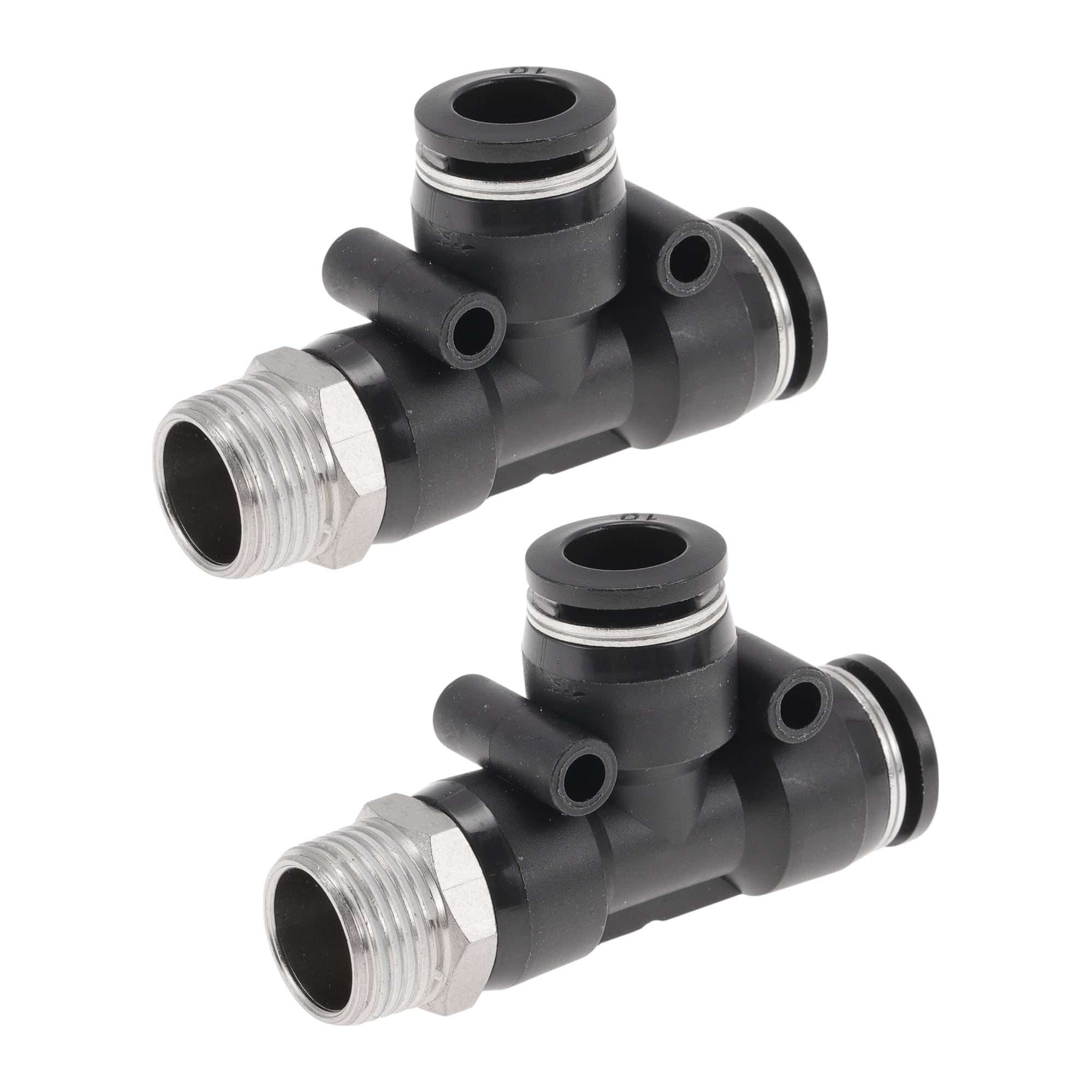 Unique Bargains Push to Connect Air Fittings 3/8" T Type Air Line Quick ...