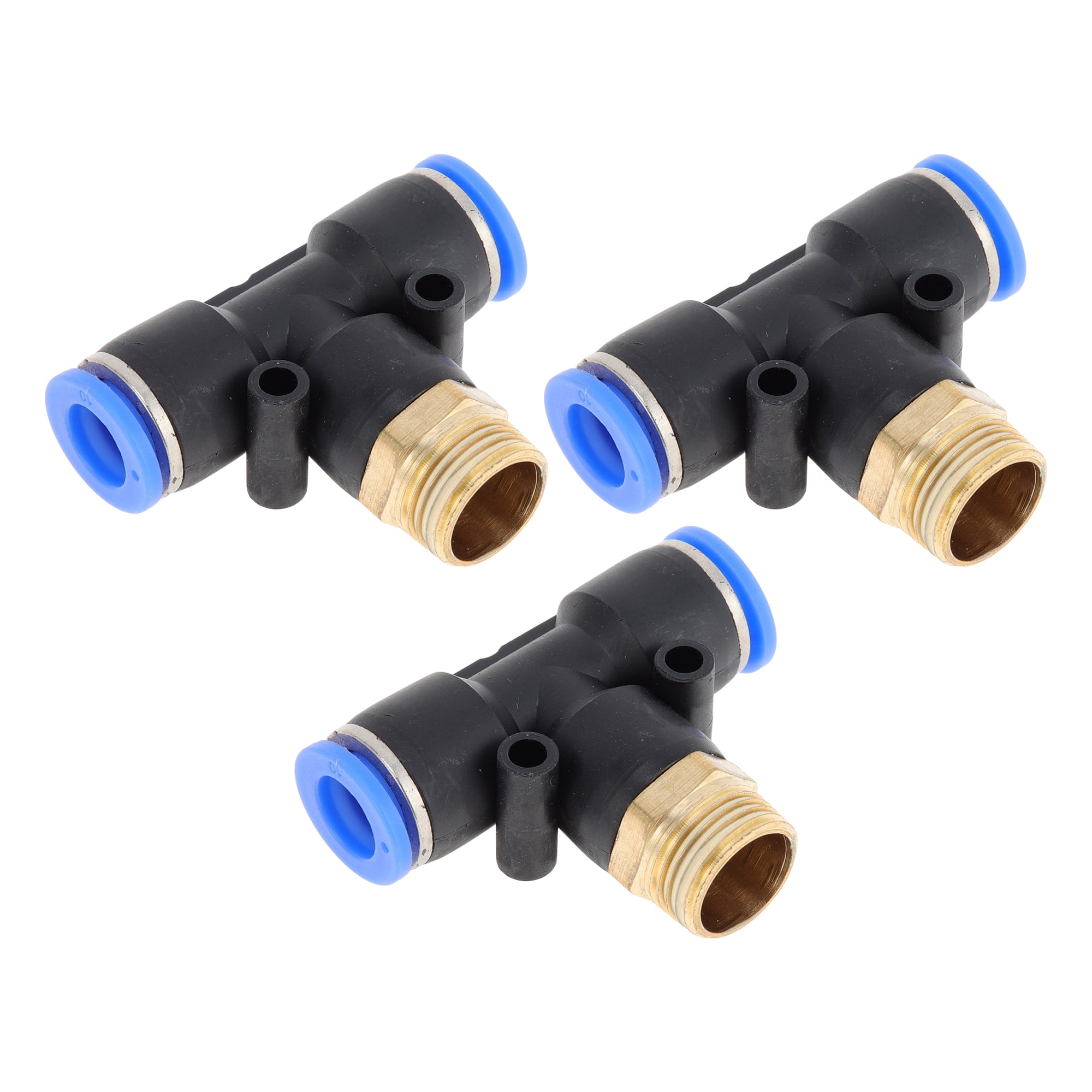 Unique Bargains Push to Connect Air Fittings 3/8" T Type Air Line Quick ...