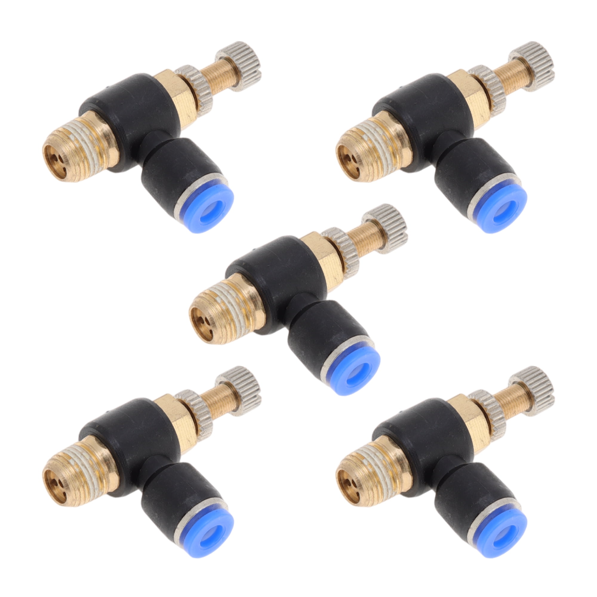 Unique Bargains Push to Connect Air Fittings 5/32" 90 Degree Air Flow Control Valve Plastic ...