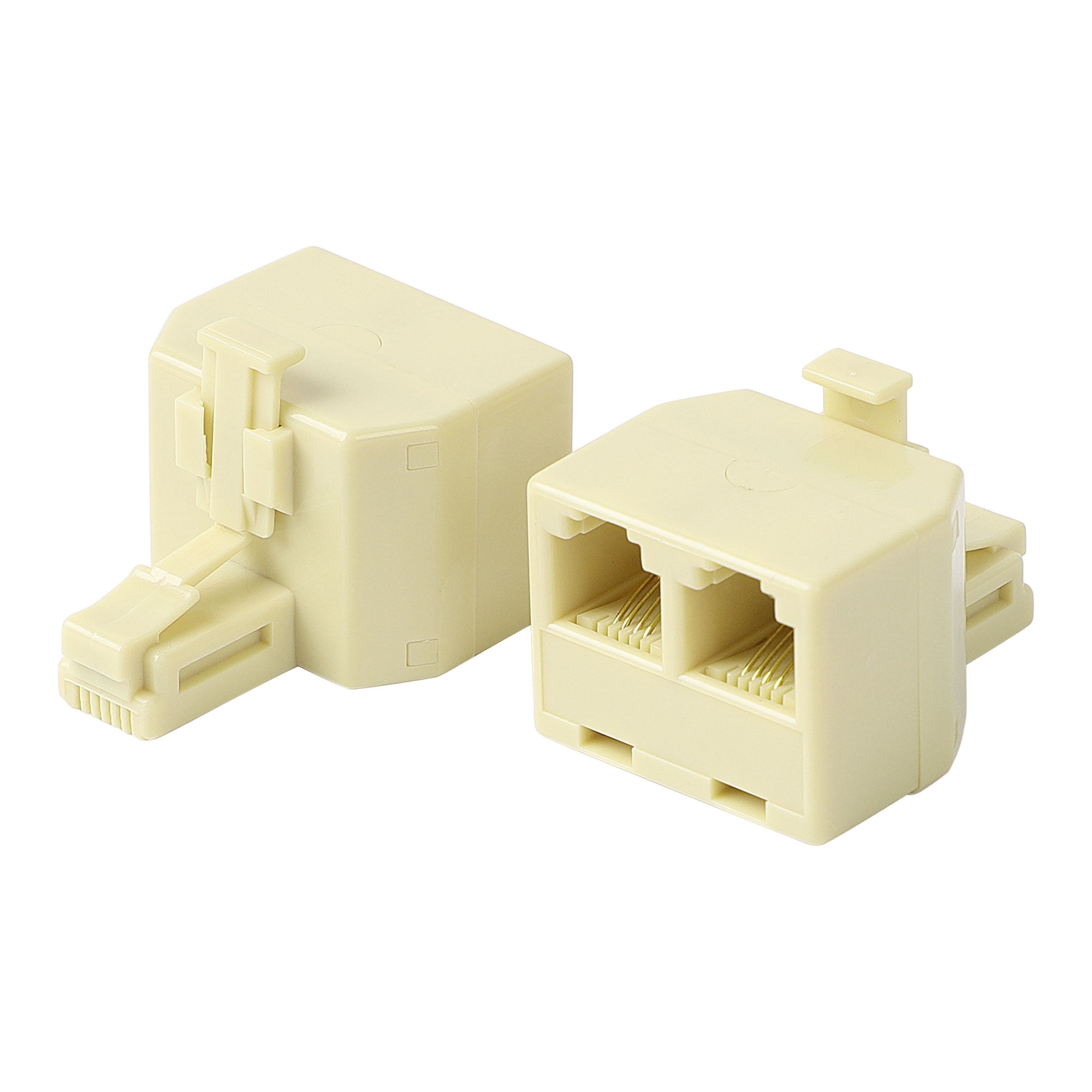 Unique Bargains RJ11 Telephone Connectors 4P 1 Male to 2 Female Plug ...