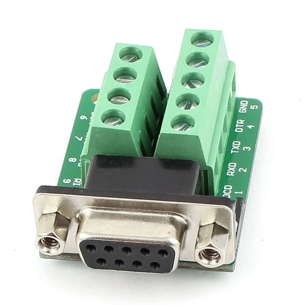 Unique Bargains RS232 Serial DB9 Female Adapter to Terminal Connector Signal Plate Module ...