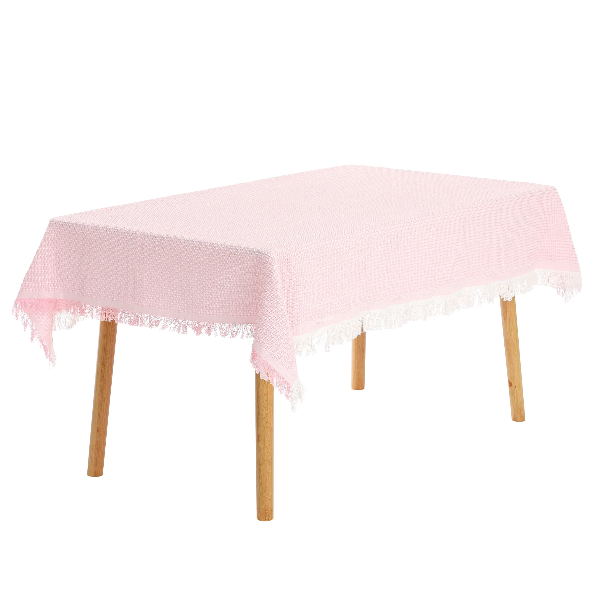Unique Bargains Rectangle Cotton Linen Table Cover with Tassels for ...