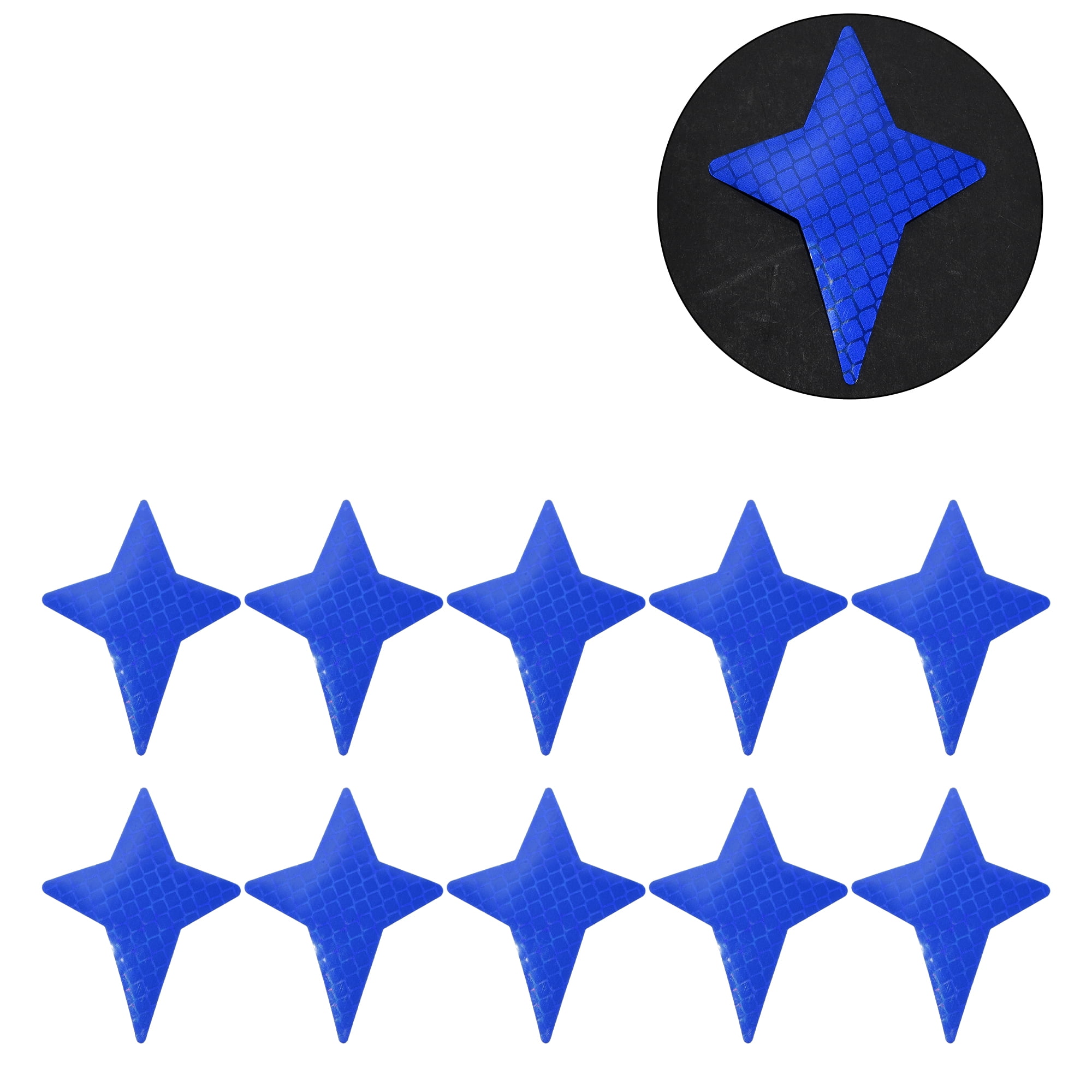 Unique Bargains Reflective Bumper Decal Blue Four-pointed Star Rhombus ...