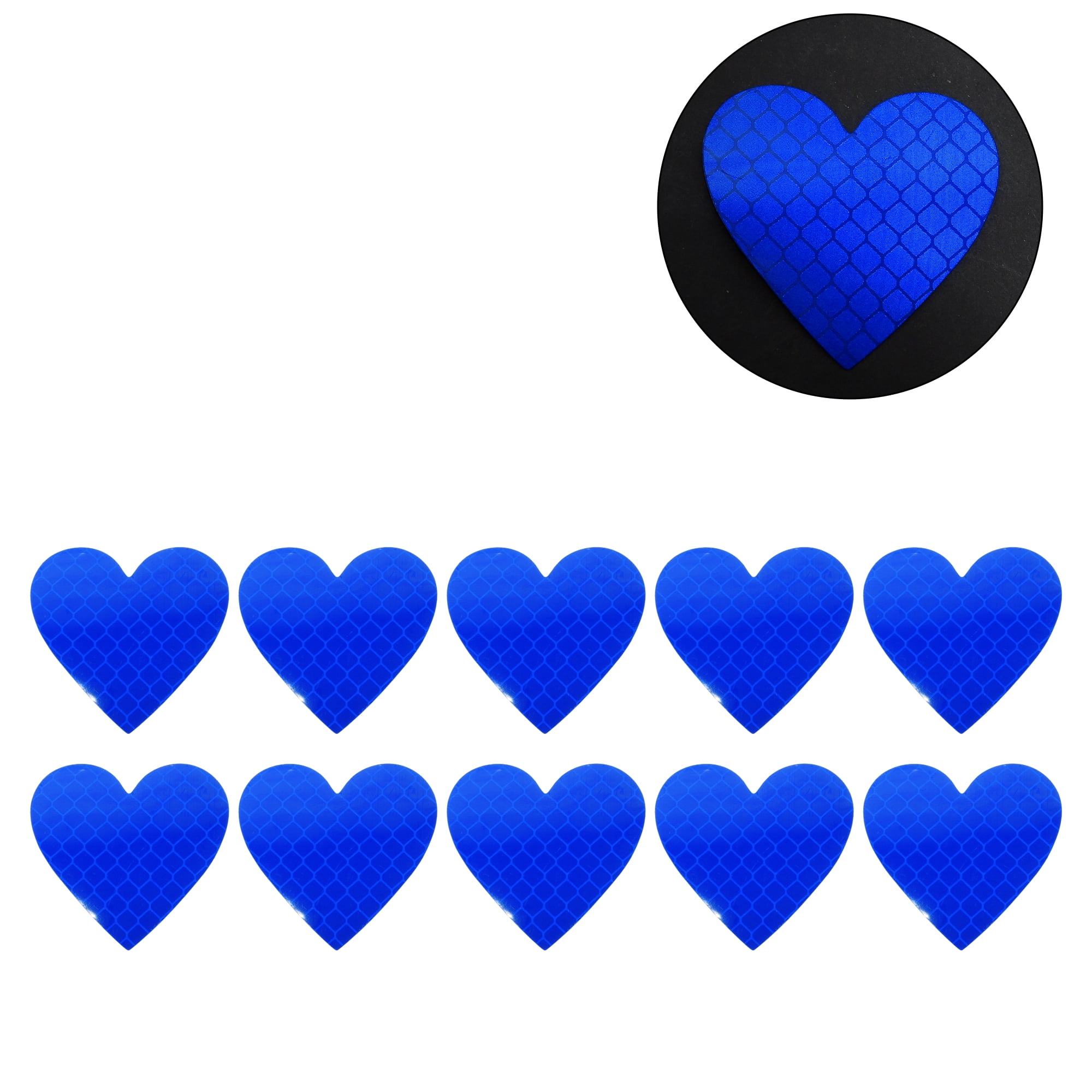 Unique Bargains Reflective Bumper Decal Blue Heart Rhombus Grid ...