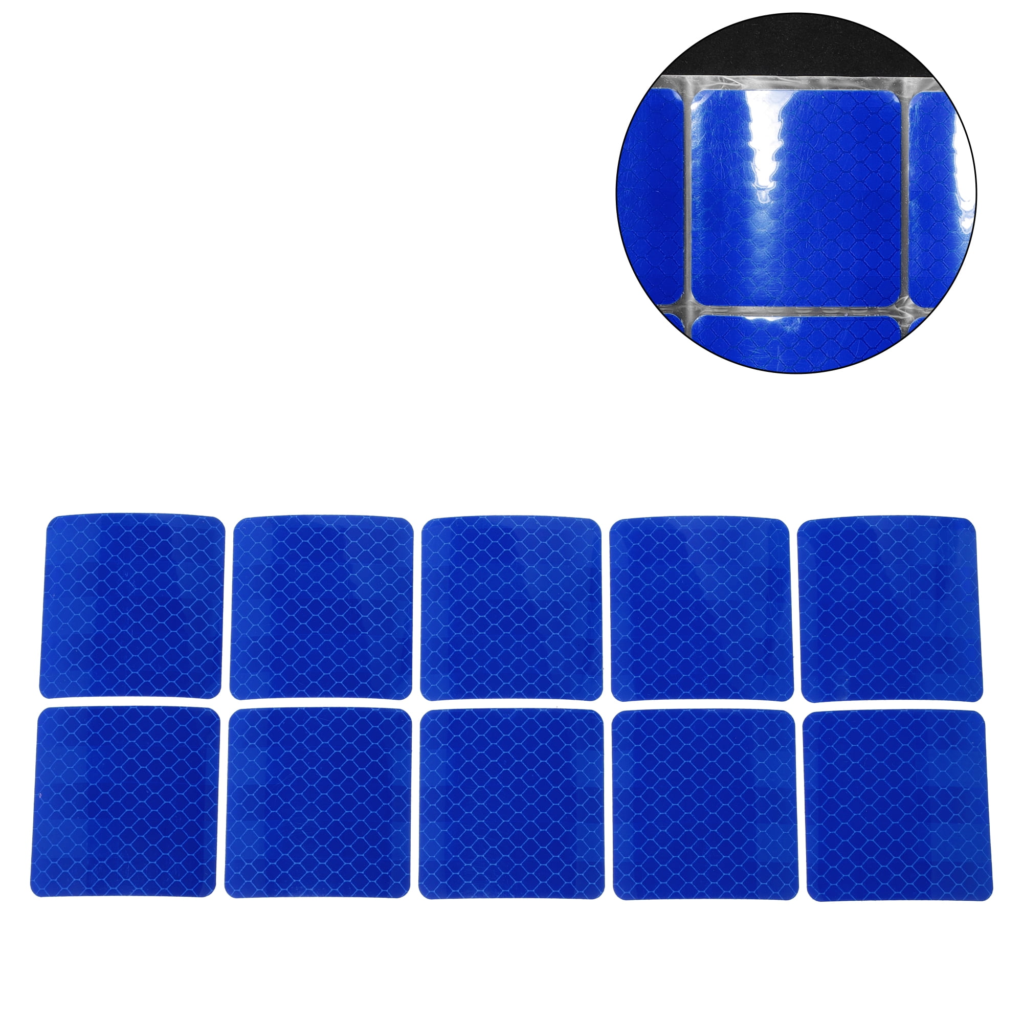 Unique Bargains Reflective Bumper Decal Blue Rectangle 10 Rectangles ...