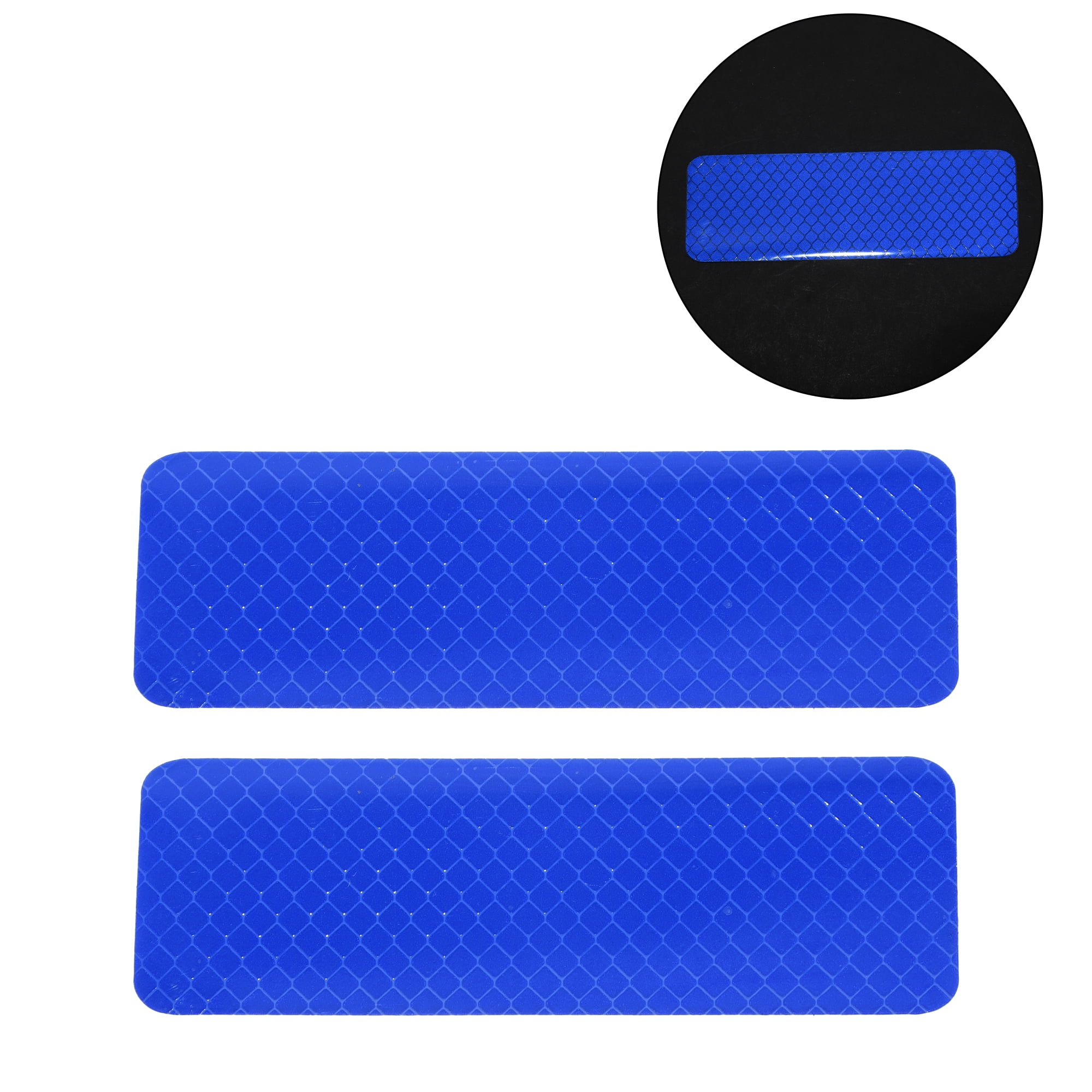 Unique Bargains Reflective Bumper Decal Blue Rectangle Rhombus Grid ...