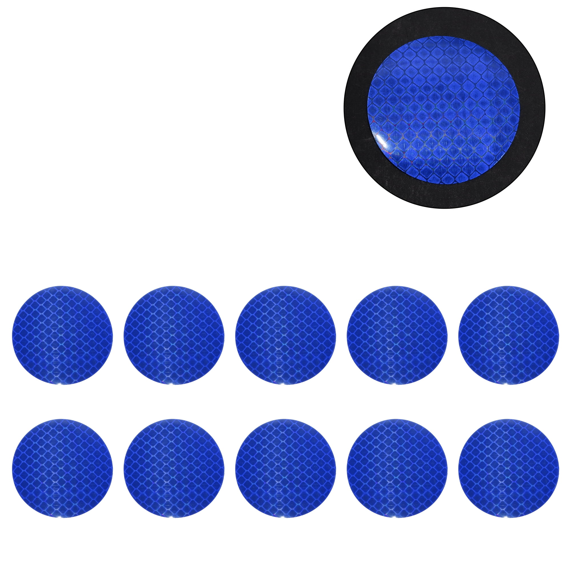 Unique Bargains Reflective Bumper Decal Blue Round Rhombus Grid ...
