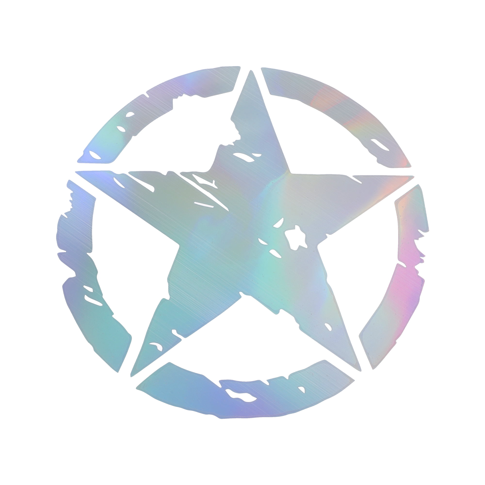 Unique Bargains Reflective Bumper Decal Colorful Laser Square Pentagram ...