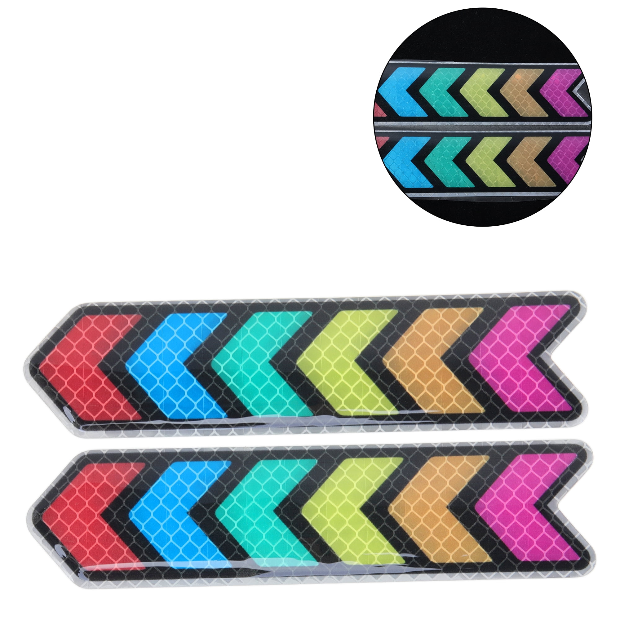 Unique Bargains Reflective Bumper Decal Colorful Rectangle Arrow-bumper ...