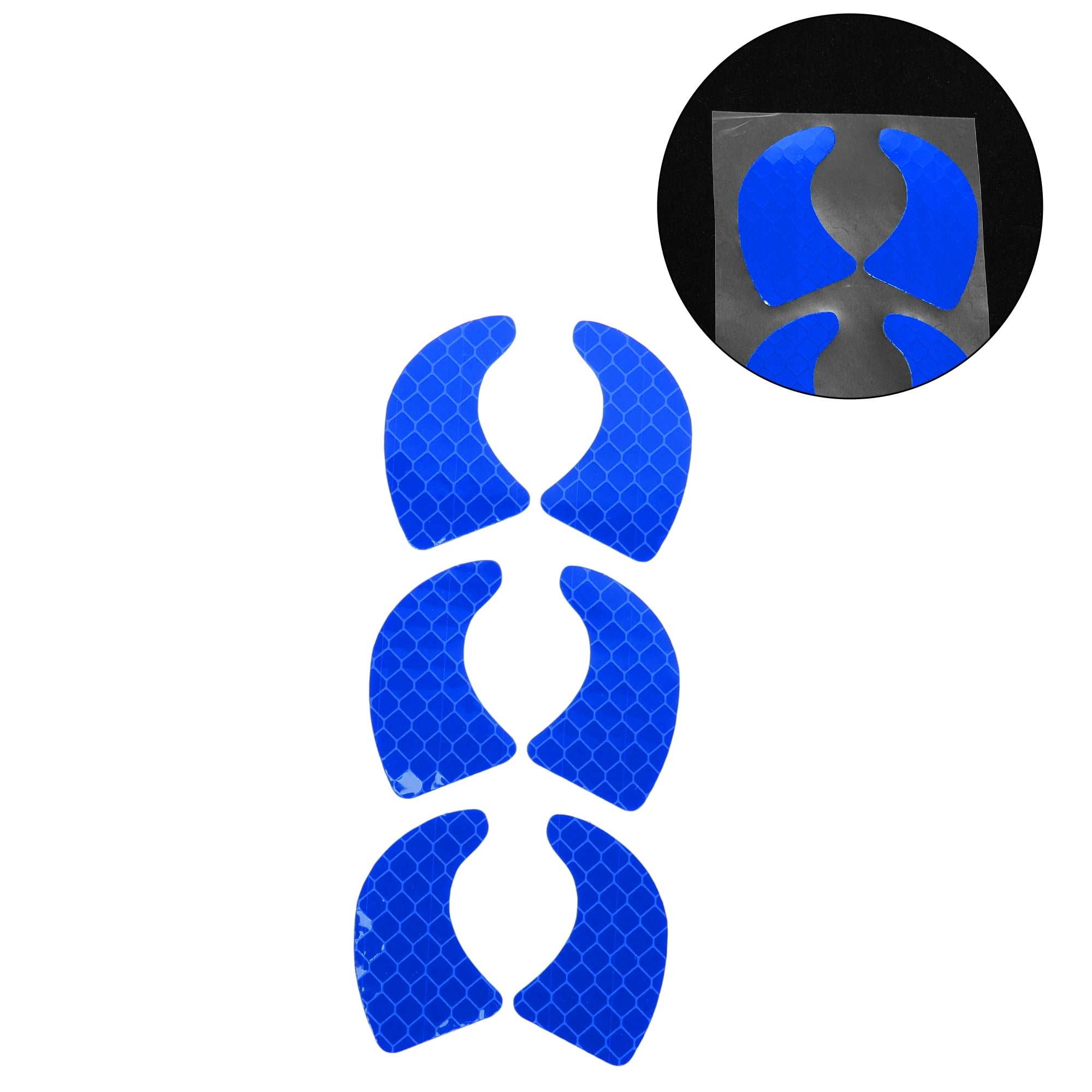 Unique Bargains Reflective Bumper Decal Fluorescent Blue Rectangle ...