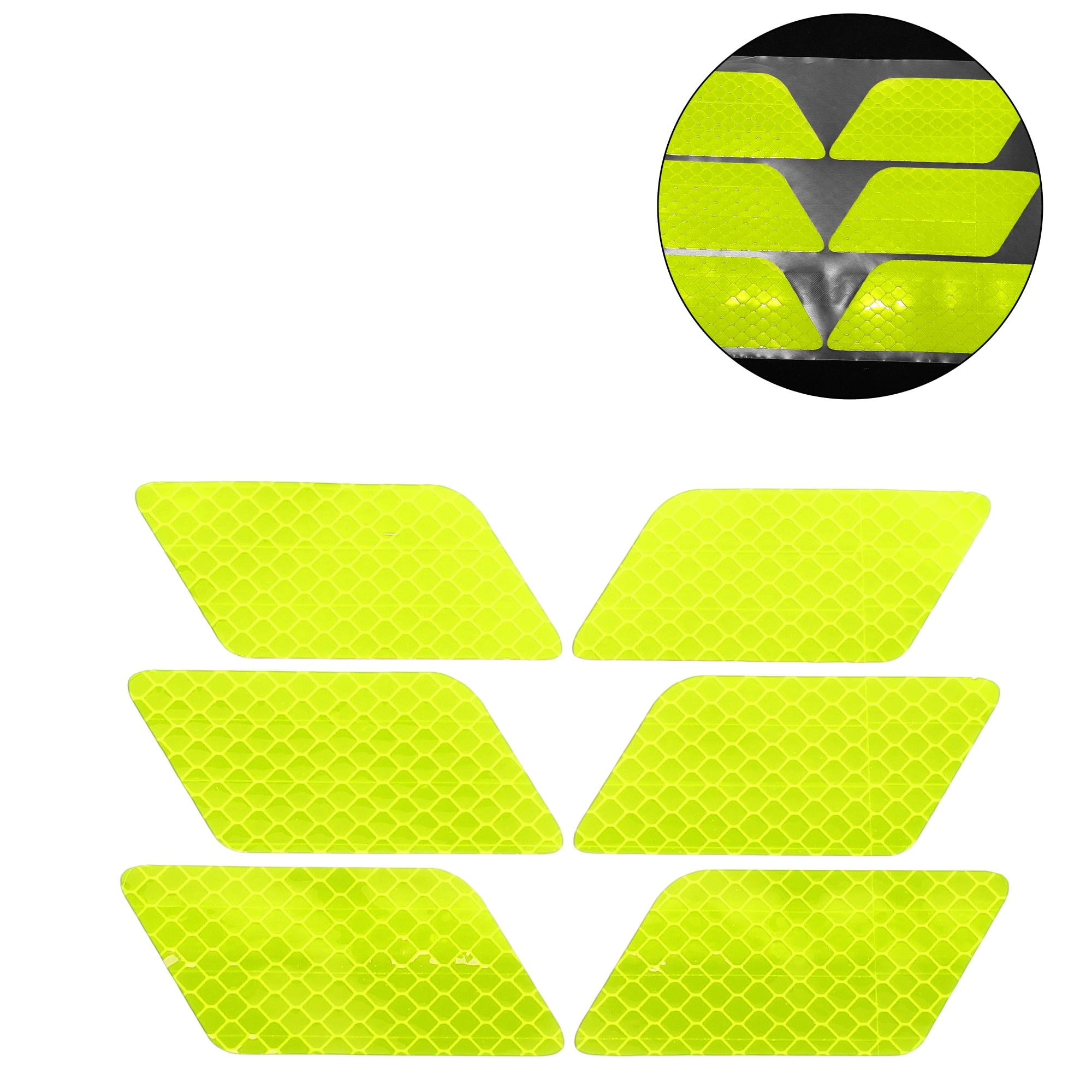 Unique Bargains Reflective Bumper Decal Fluorescent Green Rectangle ...