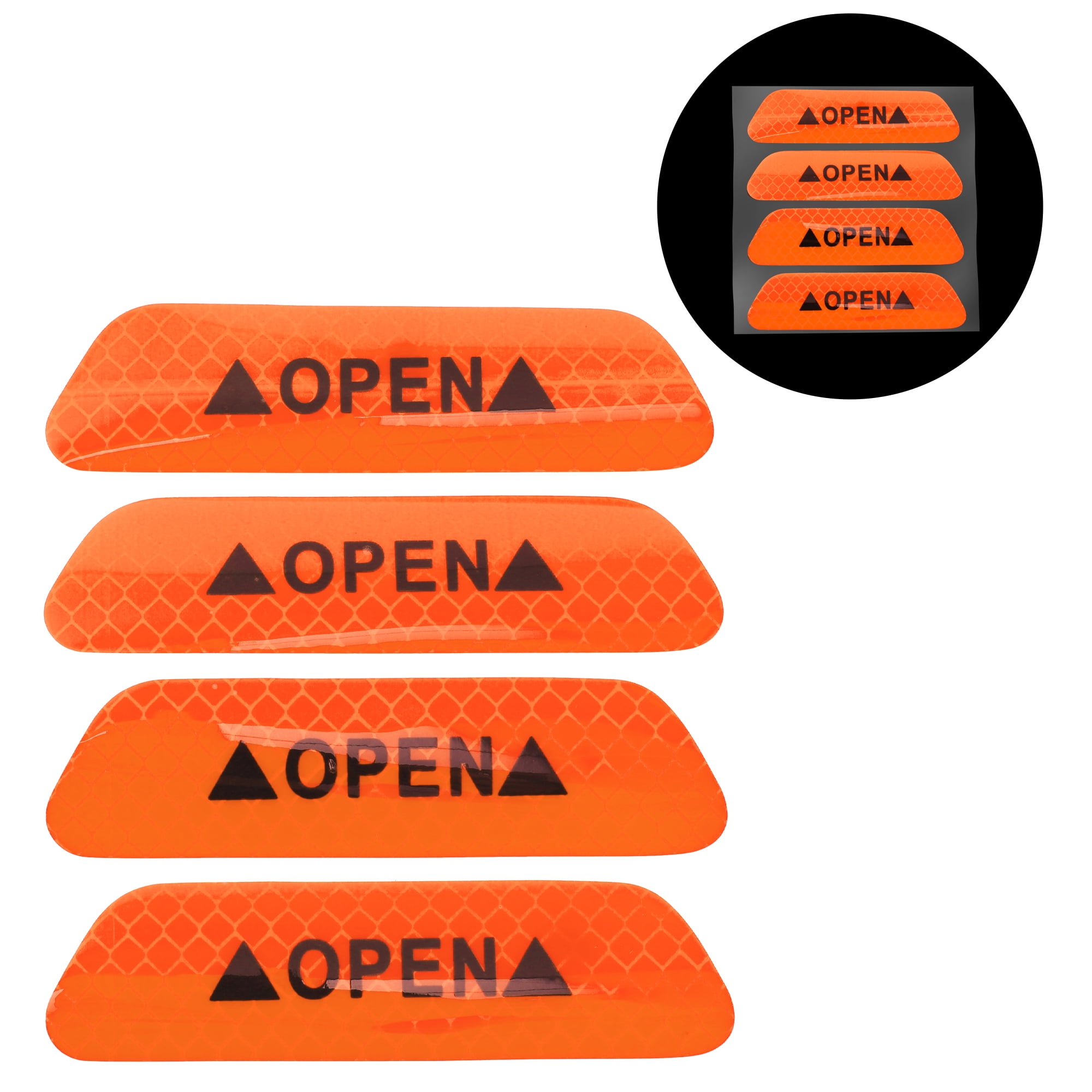 Unique Bargains Reflective Bumper Decal Fluorescent Orange Trapezoid ...