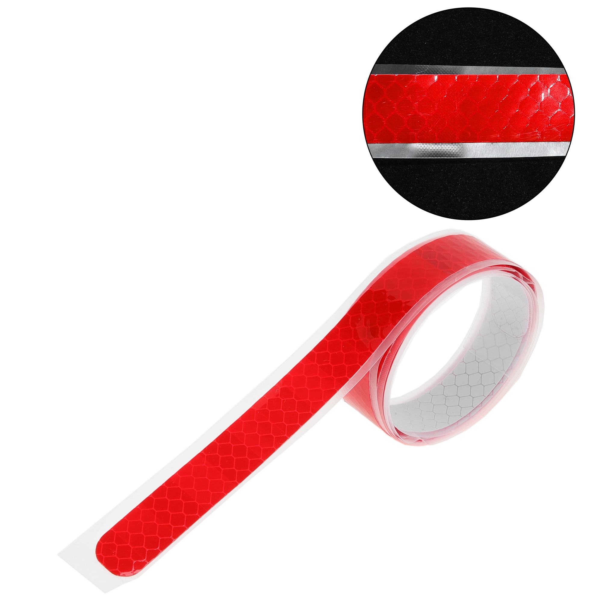 Unique Bargains Reflective Bumper Decal Fluorescent Red Long Strip ...