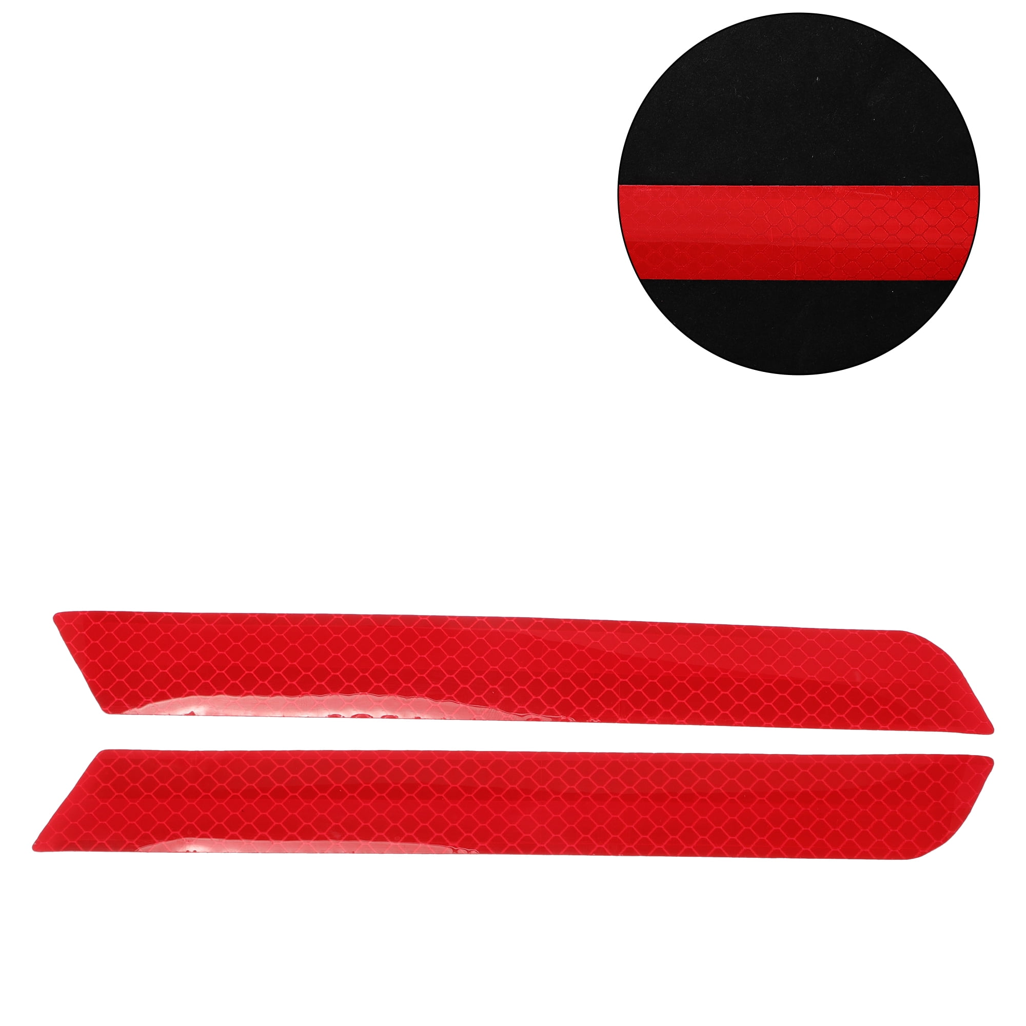 Unique Bargains Reflective Bumper Decal Fluorescent Red Rectangle Long ...