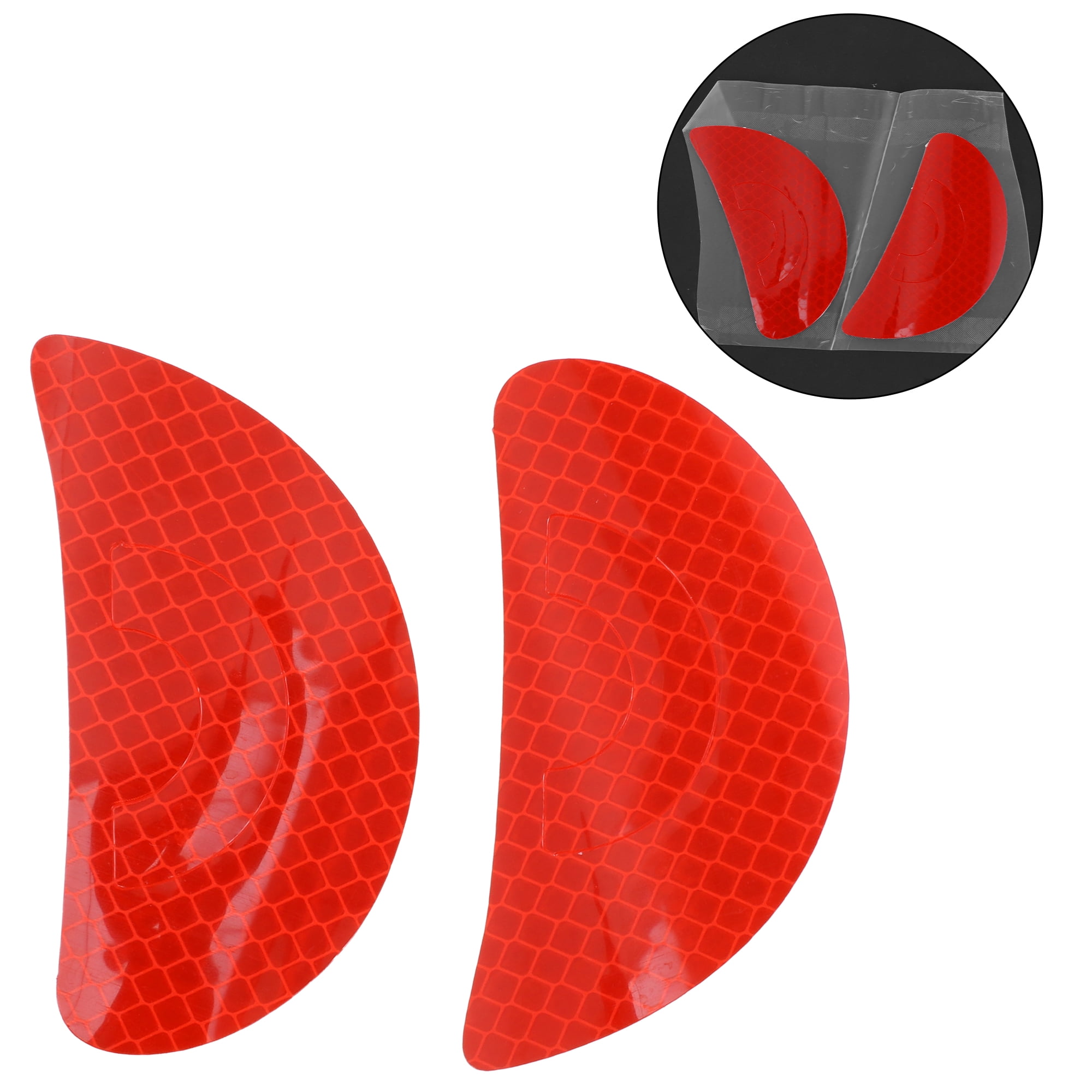 Unique Bargains Reflective Bumper Decal Fluorescent Red Semicircle Eye ...