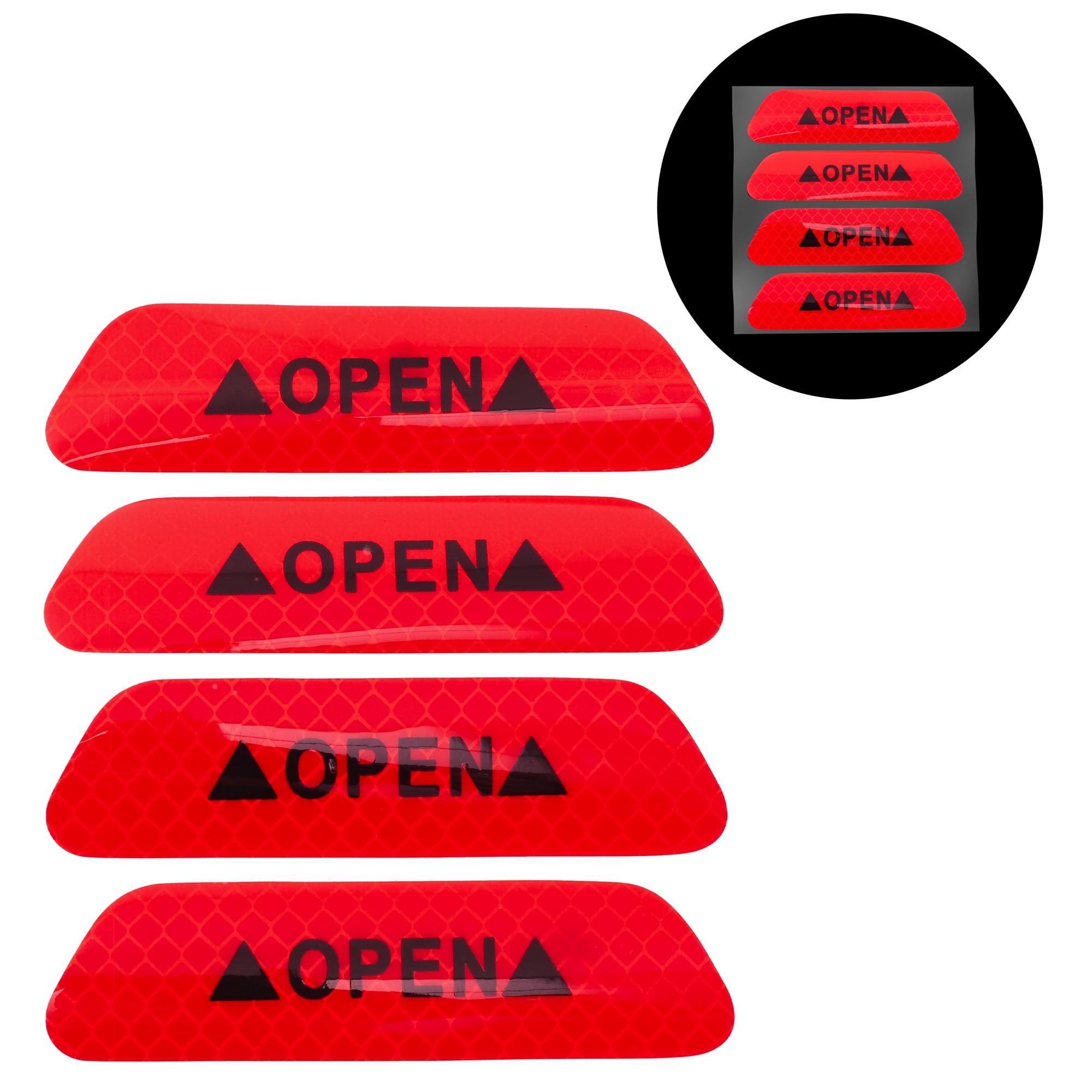 Unique Bargains Reflective Bumper Decal Fluorescent Red Trapezoid ...