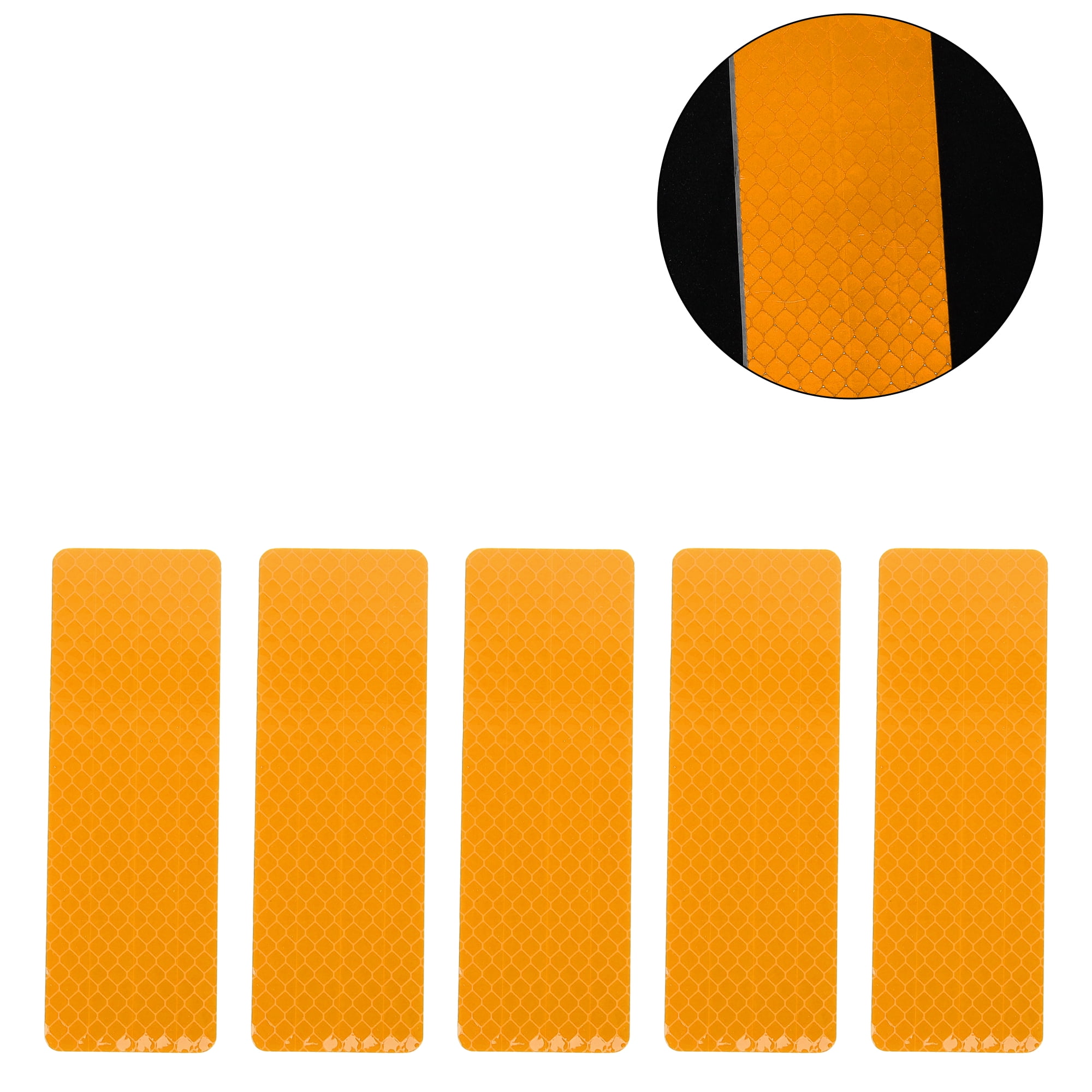 Unique Bargains Reflective Bumper Decal Fluorescent Yellow Rectangle ...