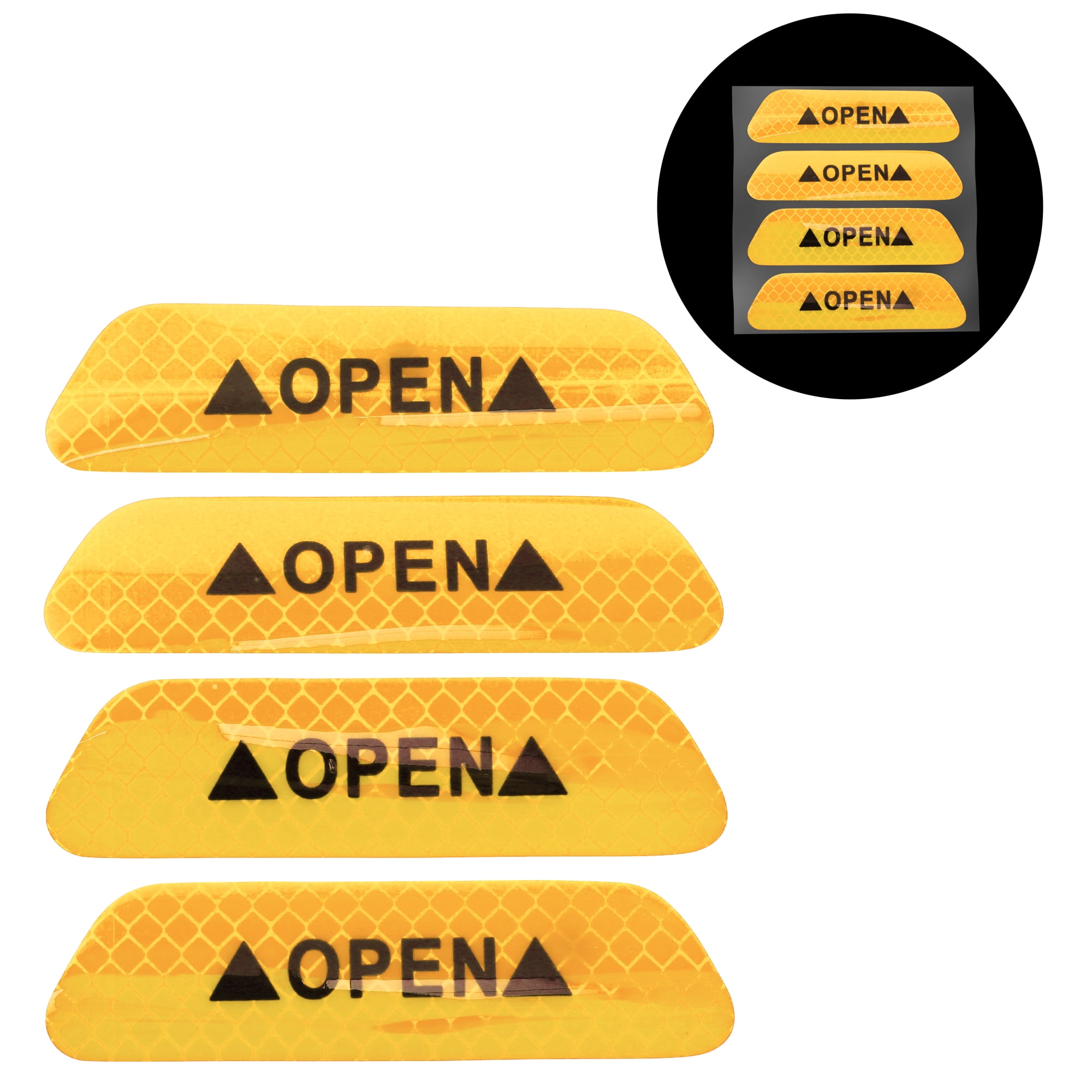 Unique Bargains Reflective Bumper Decal Fluorescent Yellow Trapezoid ...