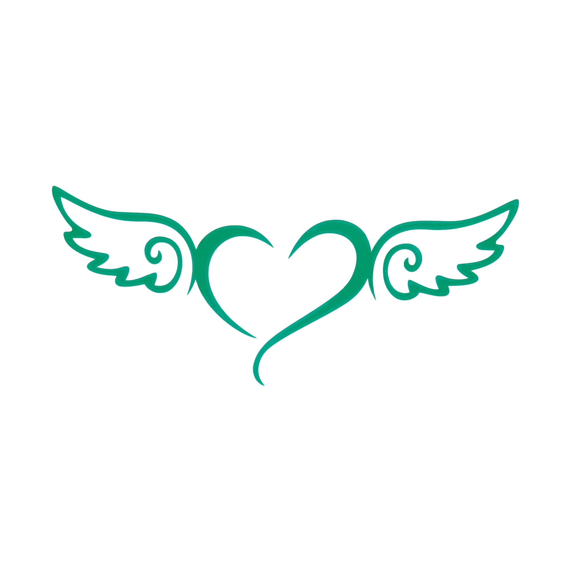 Unique Bargains Reflective Bumper Decal Green Square Heart Shaped Angel ...