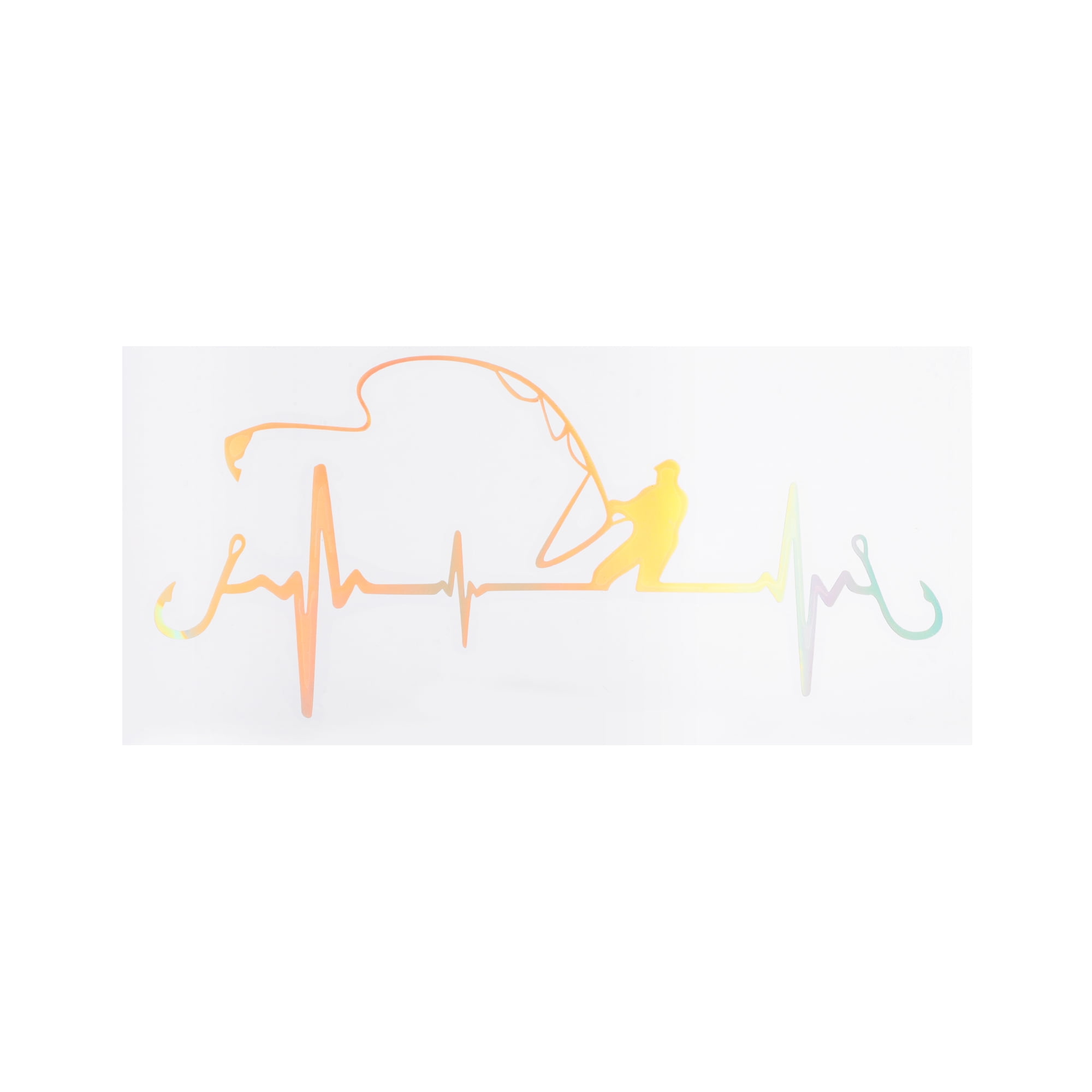 Unique Bargains Reflective Bumper Decal Laser Rectangle Heartbeat ...