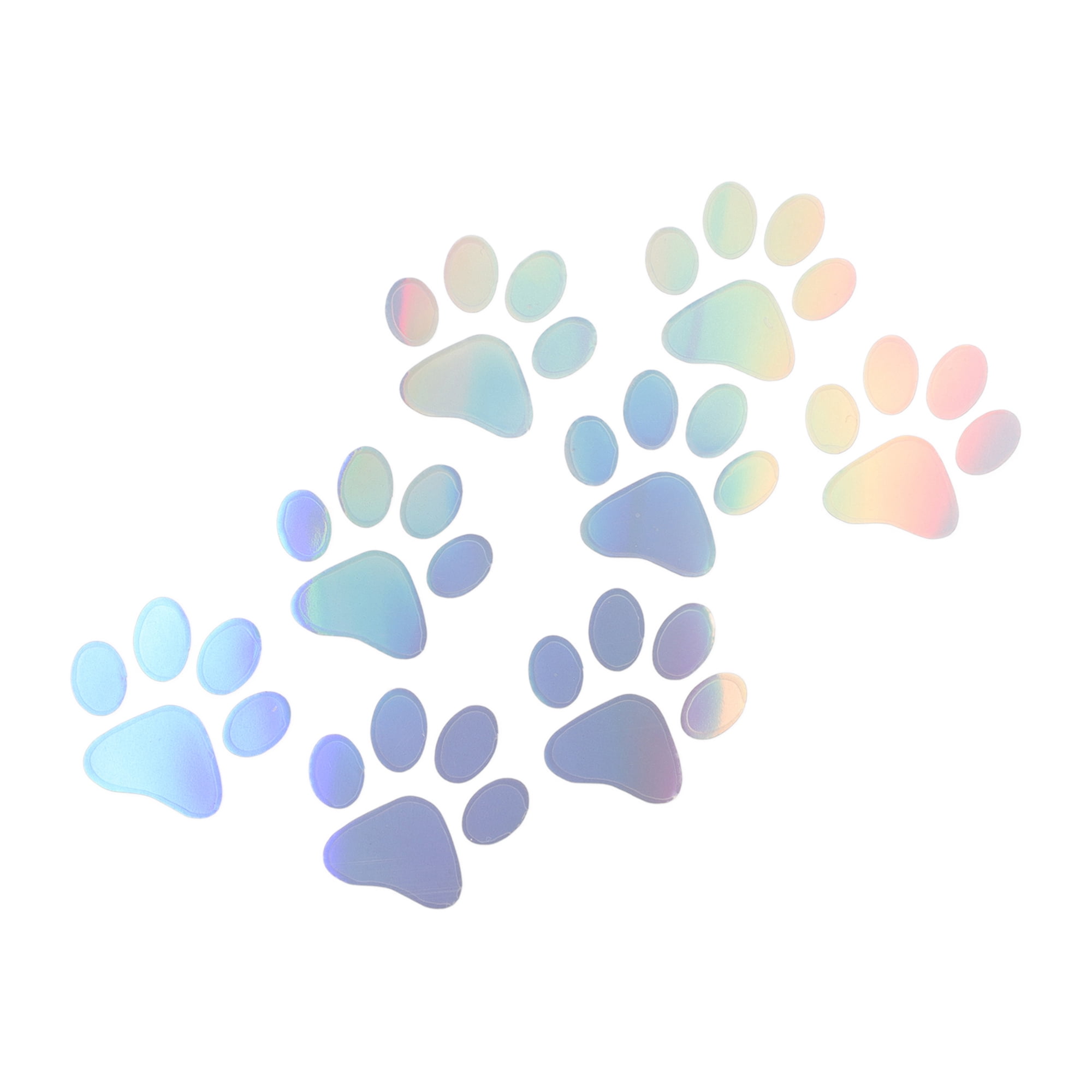 Unique Bargains Reflective Bumper Decal Multicolor Laser Square Cat Paw ...