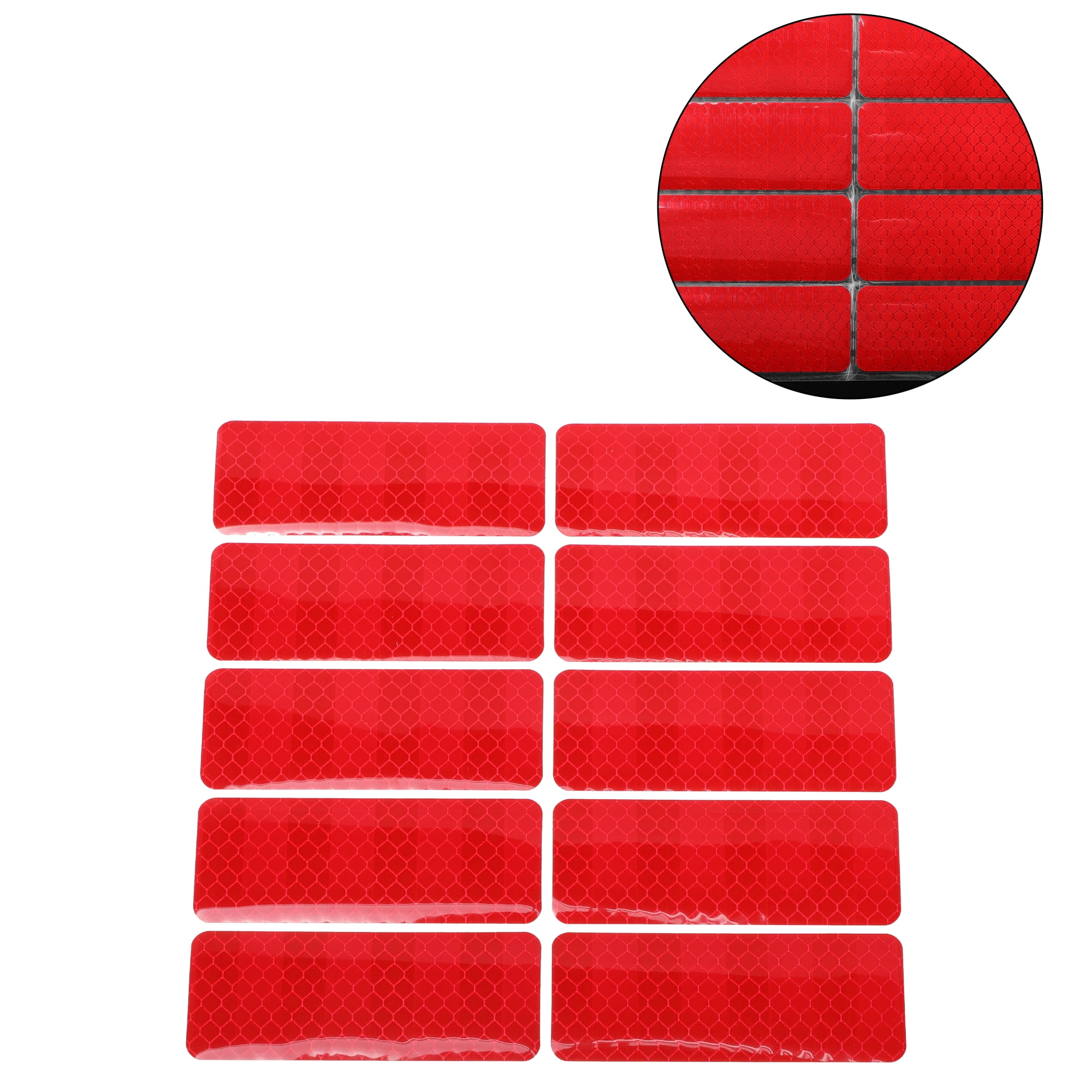 Unique Bargains Reflective Bumper Decal Red Rectangle 10 Rectangles ...