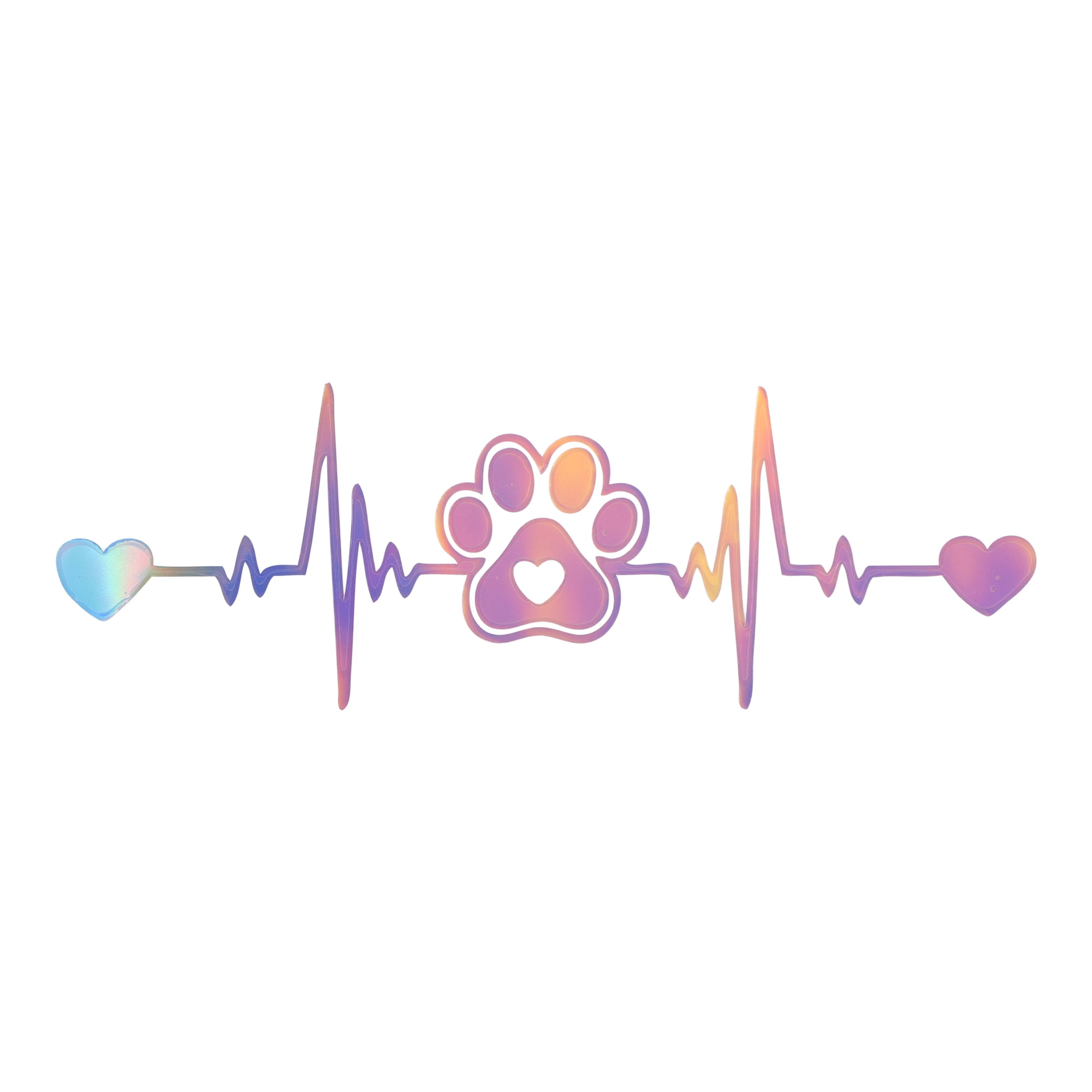 Unique Bargains Reflective Bumper Decal Reflective Laser Square Cat Paw ...