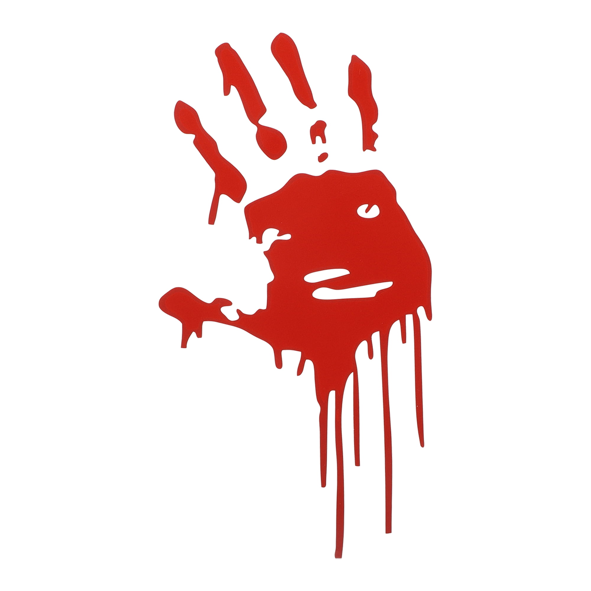 Unique Bargains Reflective Bumper Decal Reflective Red Square Handprint ...