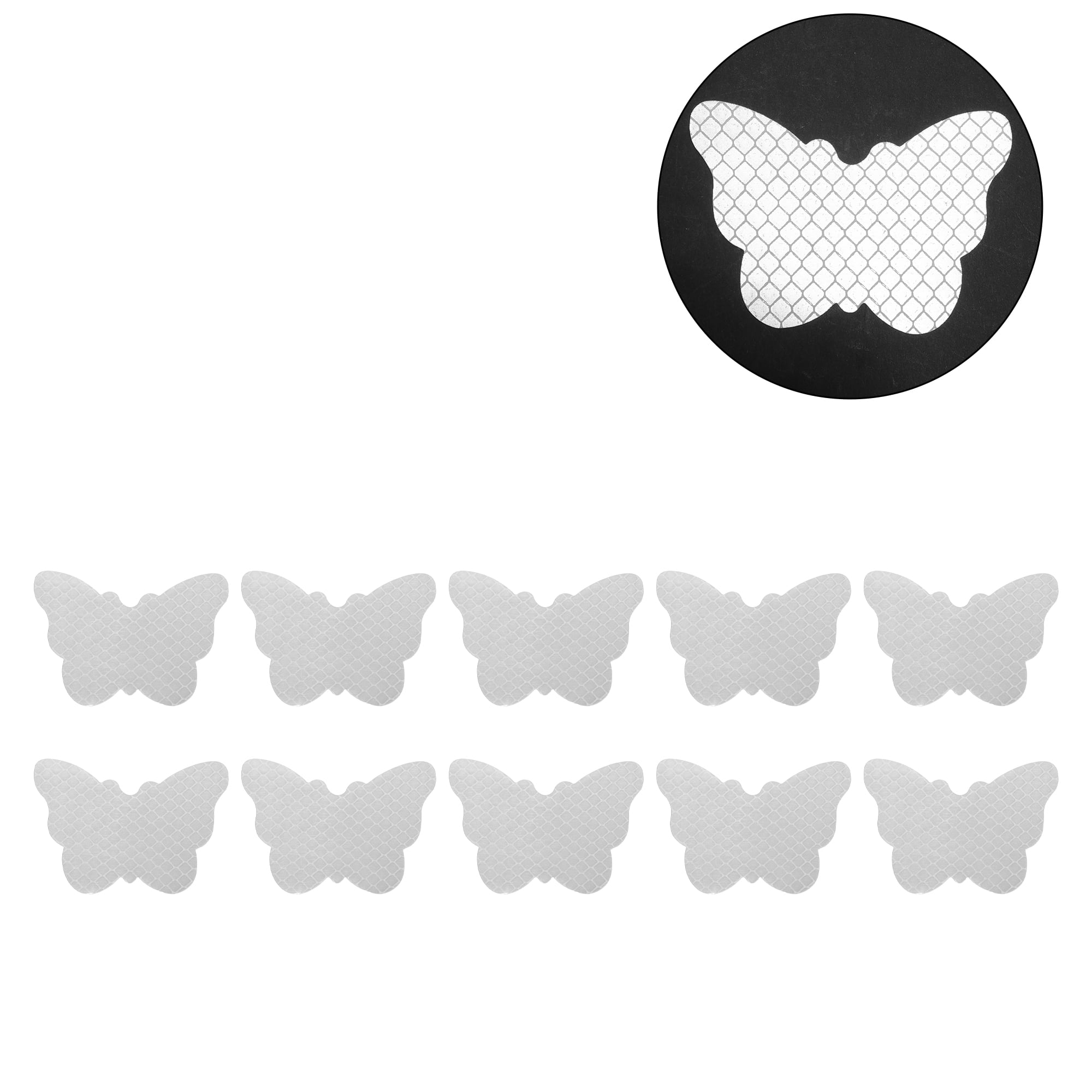 Unique Bargains Reflective Bumper Decal Silver Tone Butterfly Rhombus ...