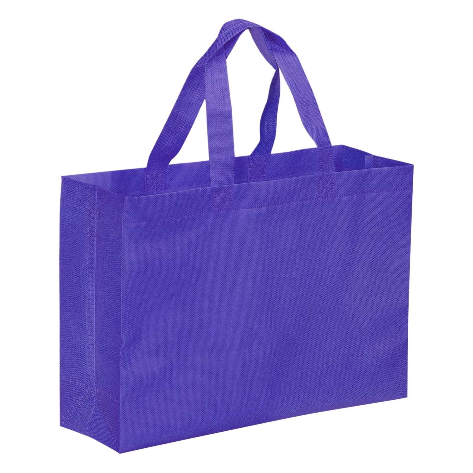 Unique Bargains Reusable Non-Woven Grocery Tote Bag Blue Lightweight ...