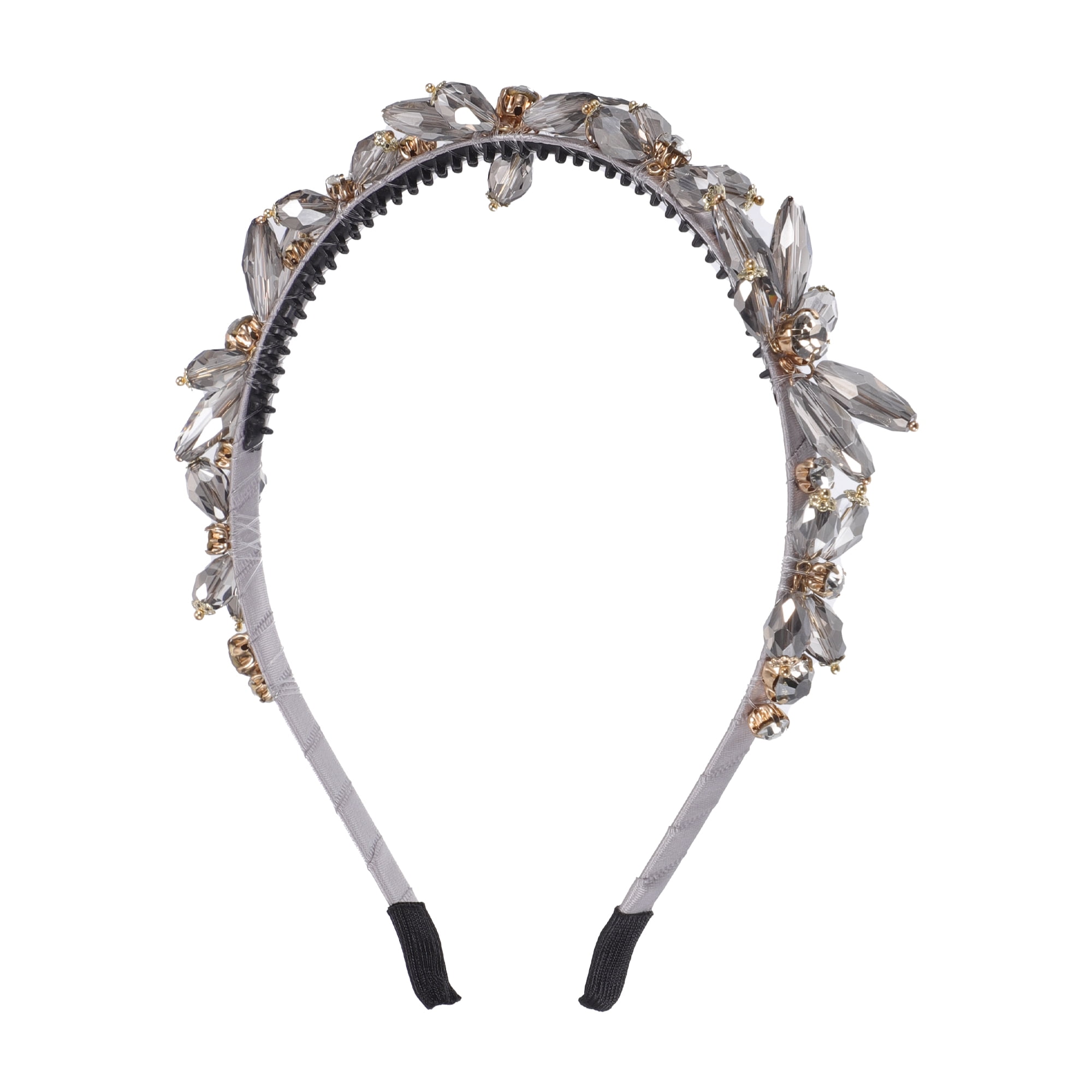 Unique Bargains Rhinestones Headband Gray Faux Crystal Hair Bands ...