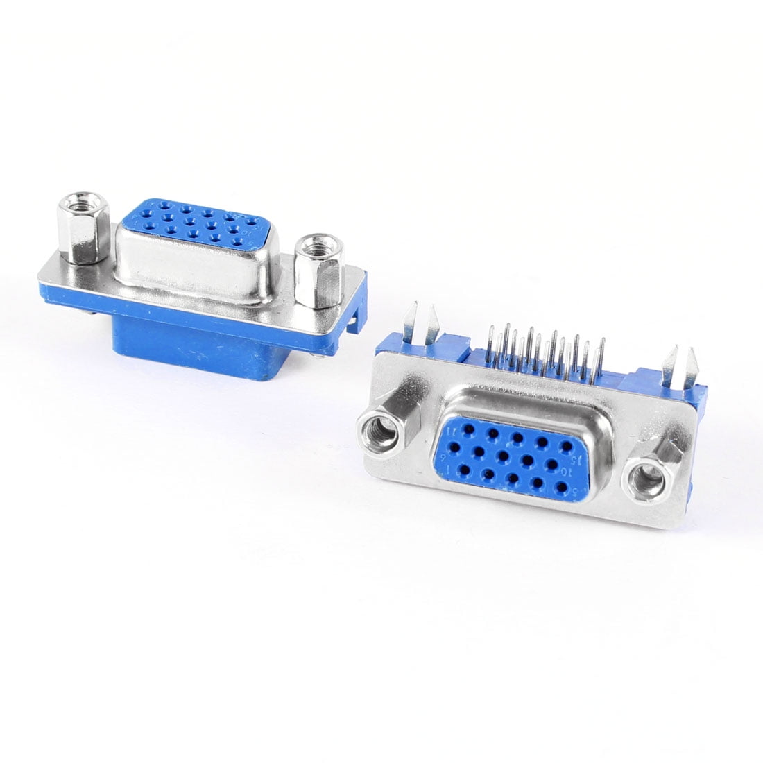 Unique Bargains Right Angle PCB Mounting DB15 3 Row D-SUB Female Socket ...